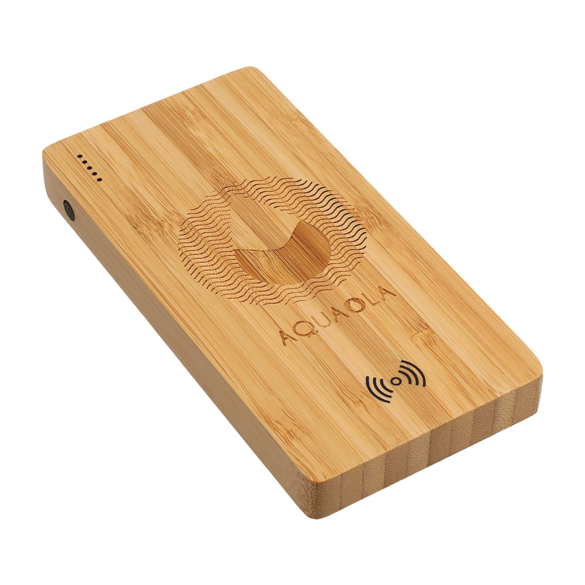 Custom Engraved Bamboo 5,000 mAh Wireless Power Bank | Pens.com CA