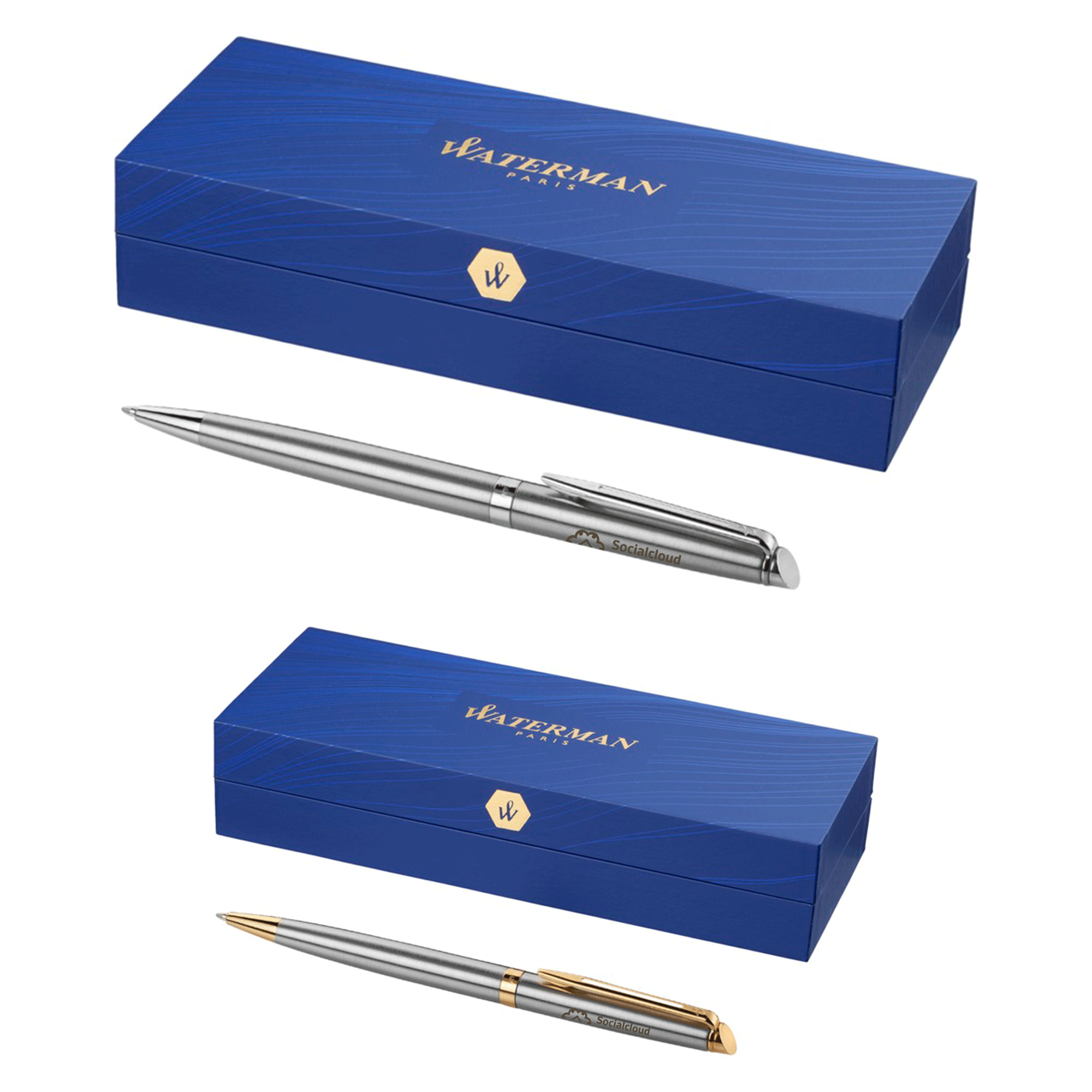 Personalised Hémisphère Ballpoint Pen - Stainless Steel | Pens.com