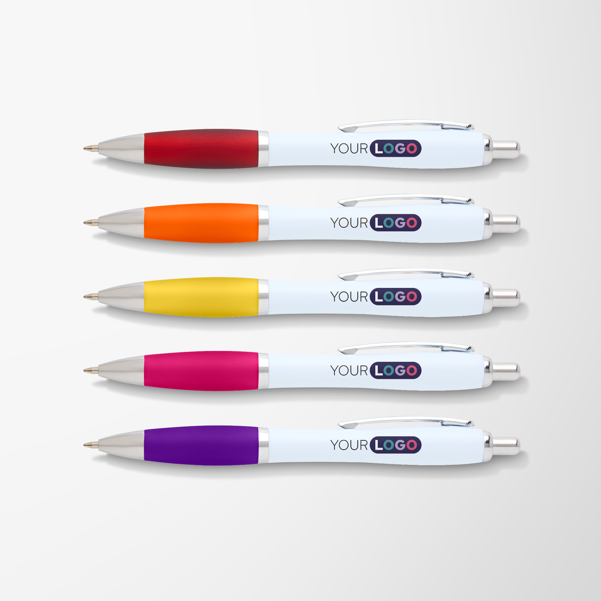 Stylo Nash recyclé à encre noire et grip coloré avec impression en ...