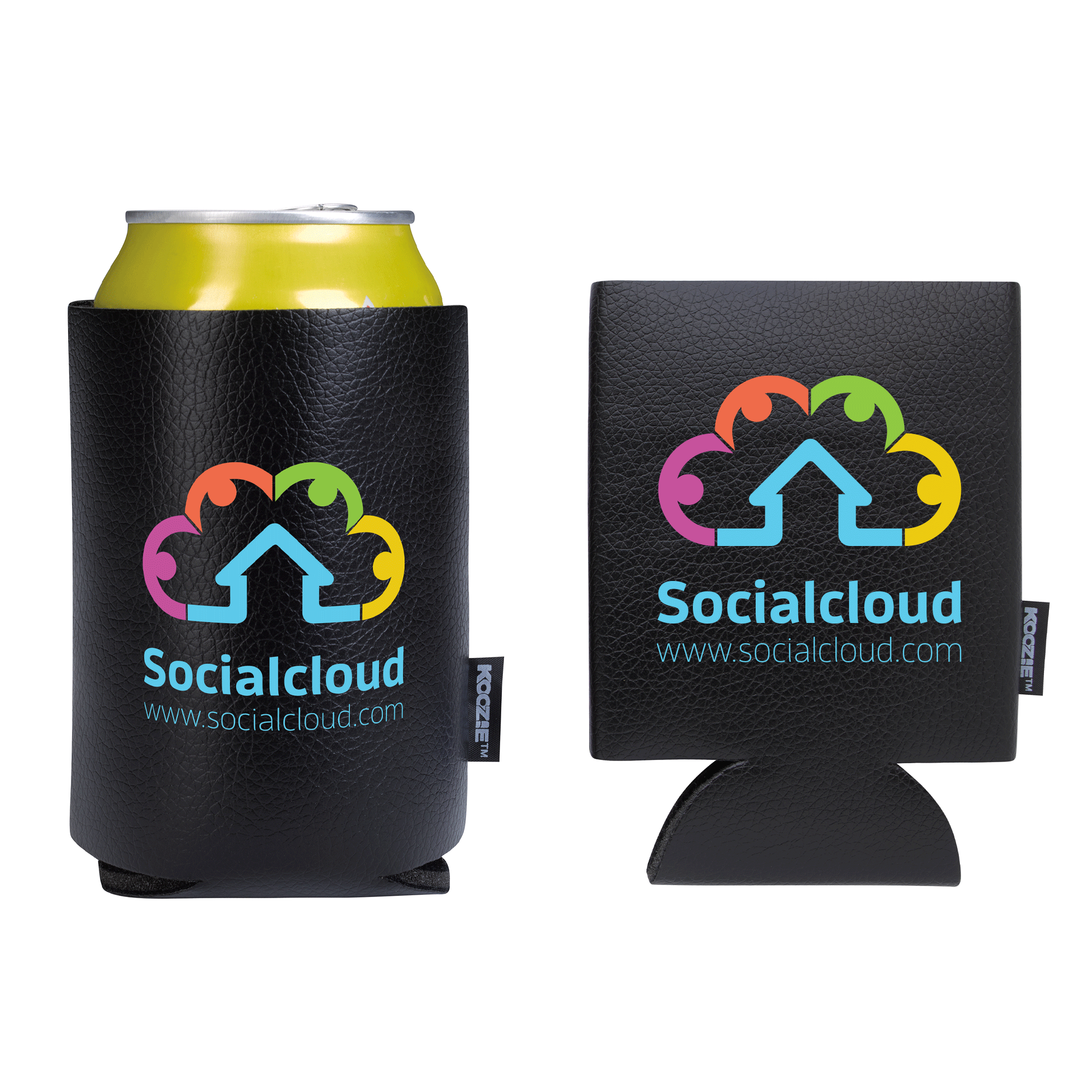Custom Full Color Koozie® Leather-Like Can Cooler | Pens.com