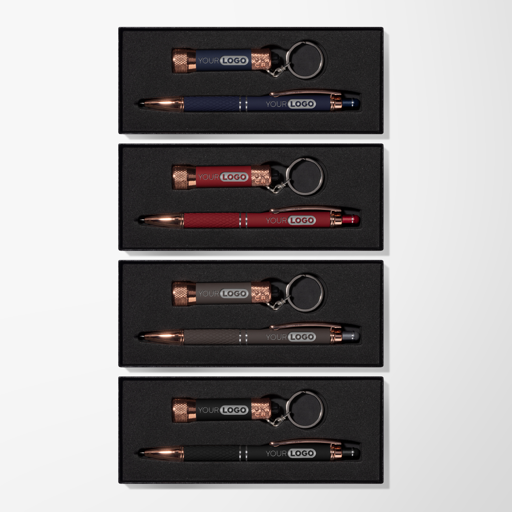 Custom Rose Gold Diamond Gift Set in Thank You Box | Pens.com