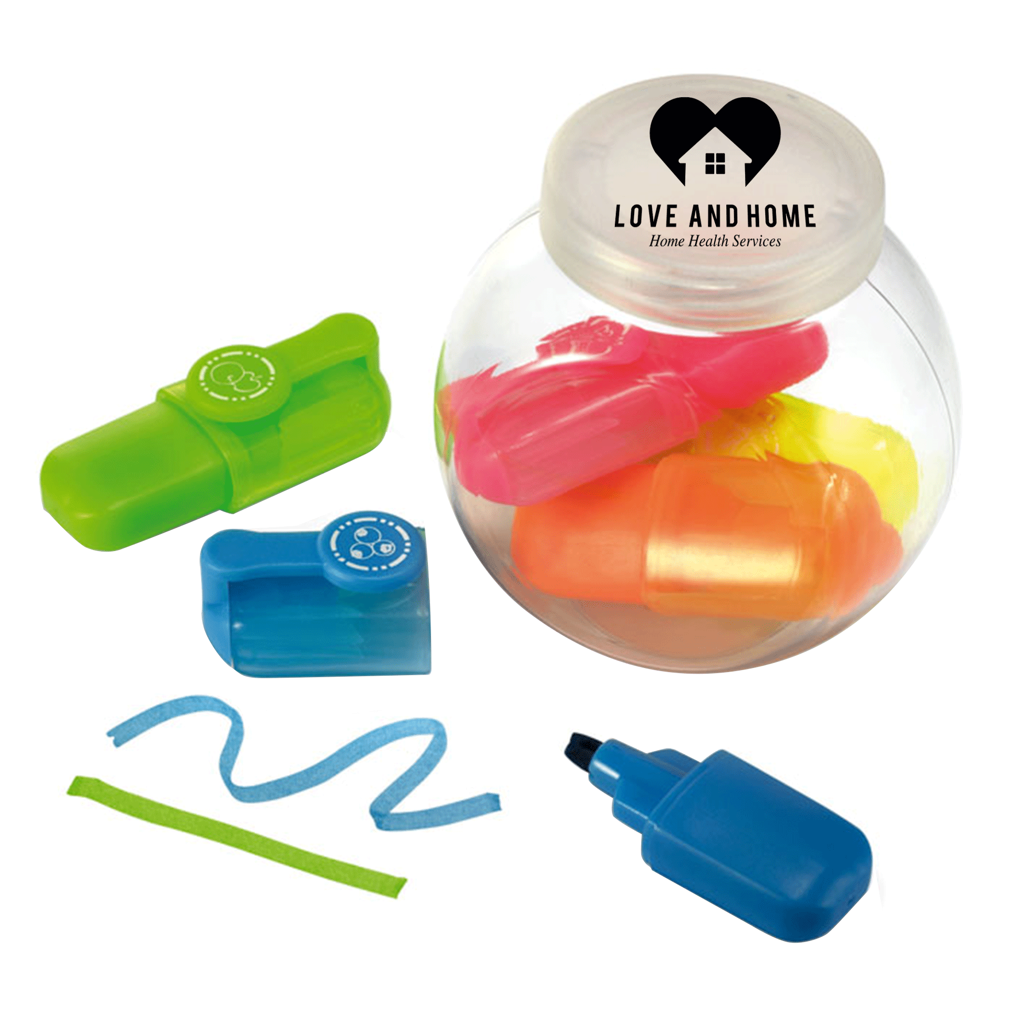 Promotional Set of 5 Highlighters in Container | Pens.com