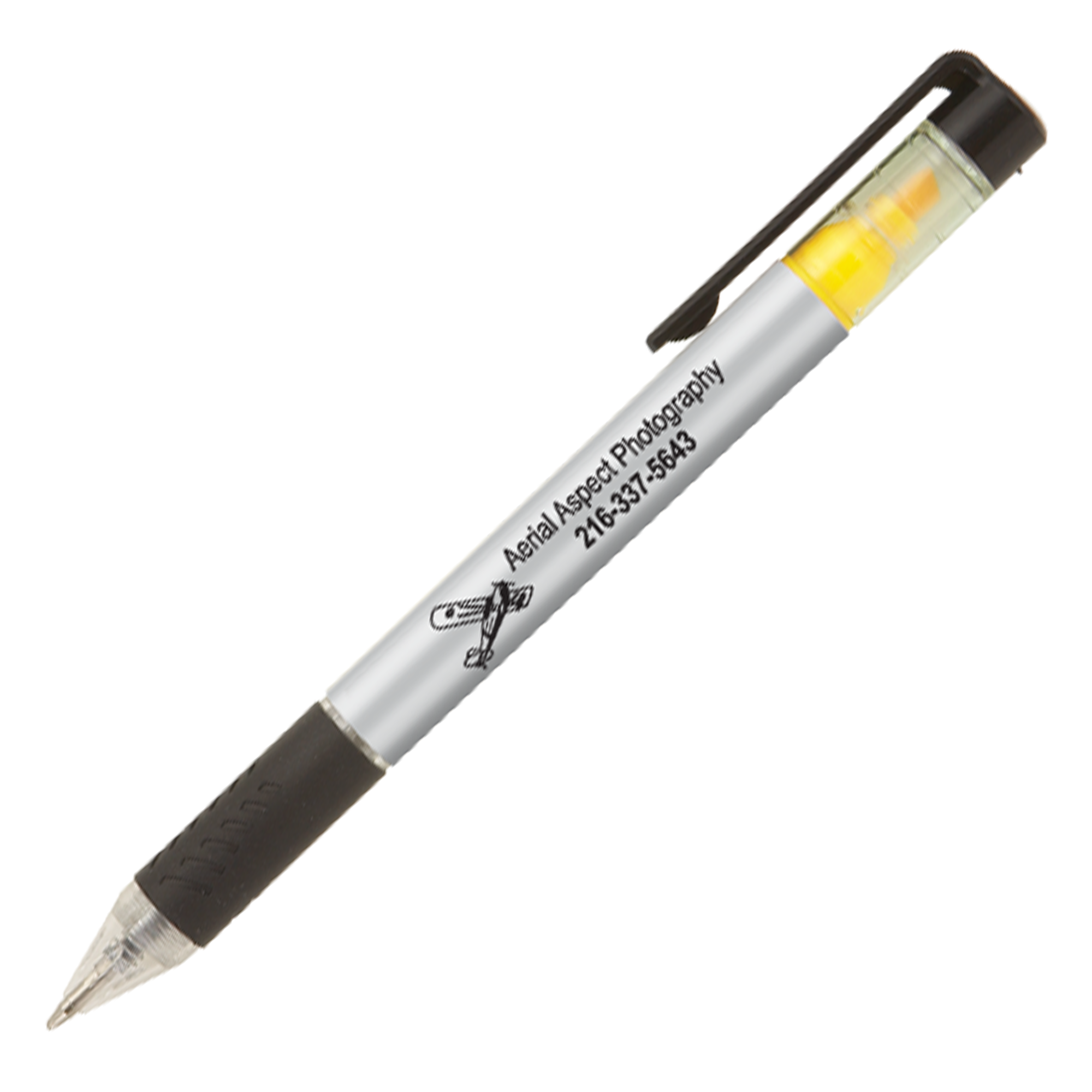 Custom Silver Duet Pen and Highlighter | Pens.com