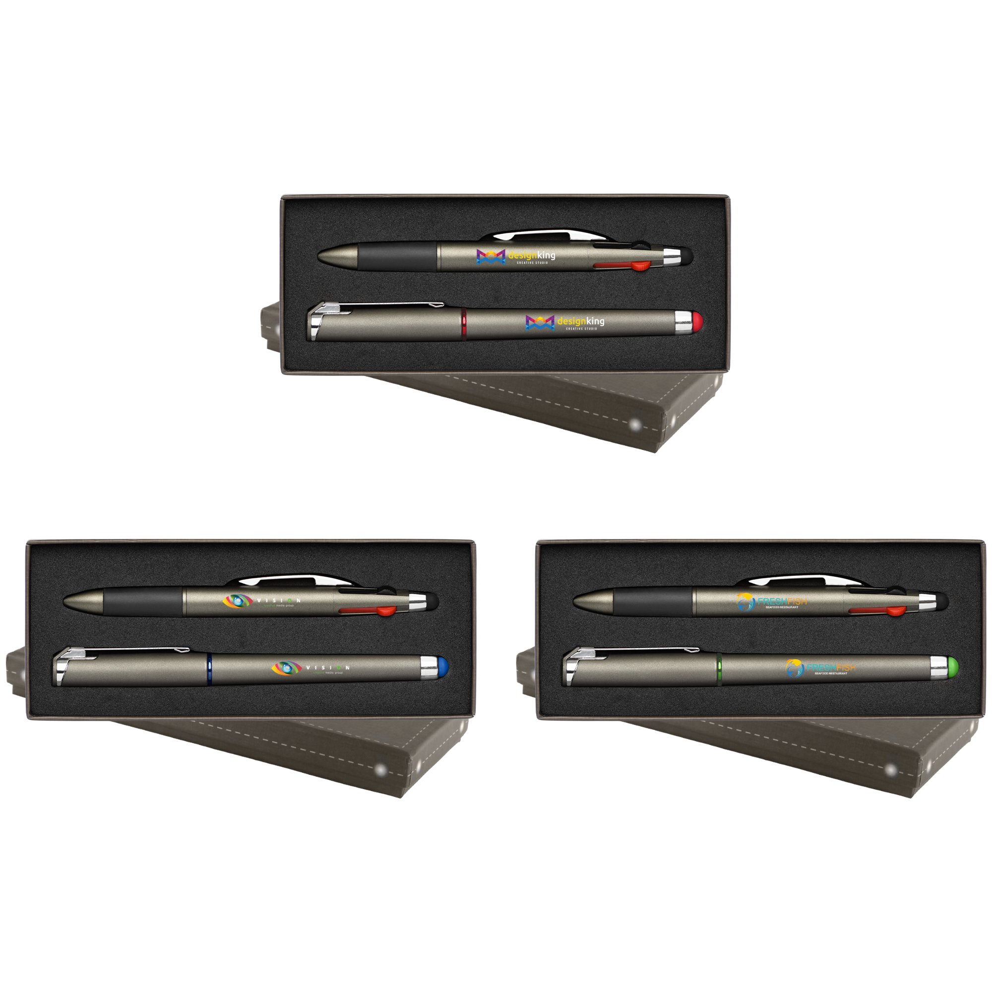 Custom Accent Gelebration™ Gel Pen & Lucina 4-Ink Pen Gift Set | Pens ...