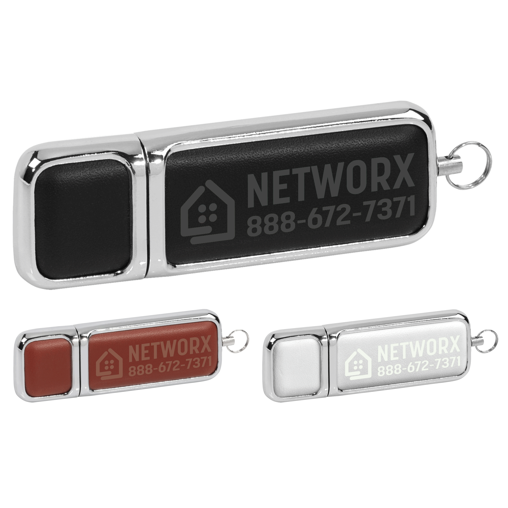 Promotional Indi Faux Leather Engraved 16GB USB Drive with Logo | Pens.com