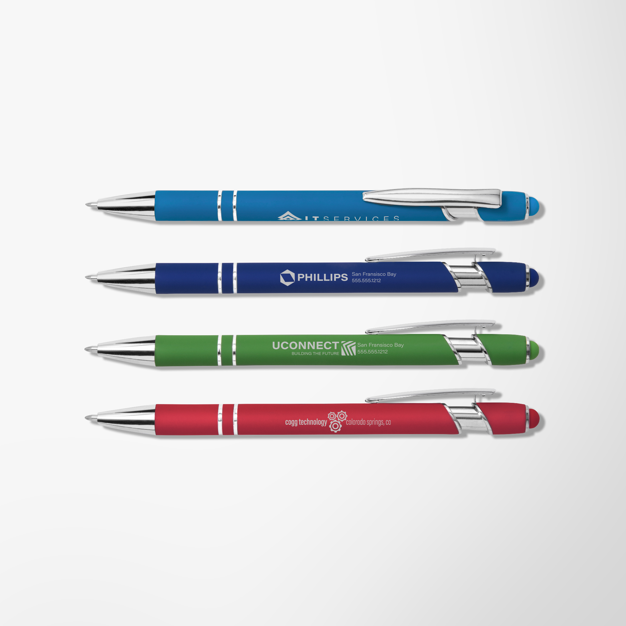 Custom Bright Alpha Soft Touch Gel Stylus Pen | Pens.com