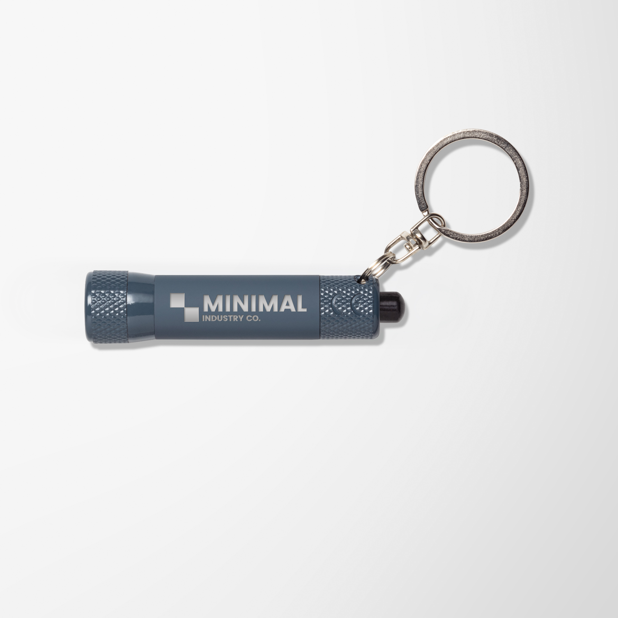 Promotional Monochrome Mineral Soft Touch 3 LED Torch Keychain with ...