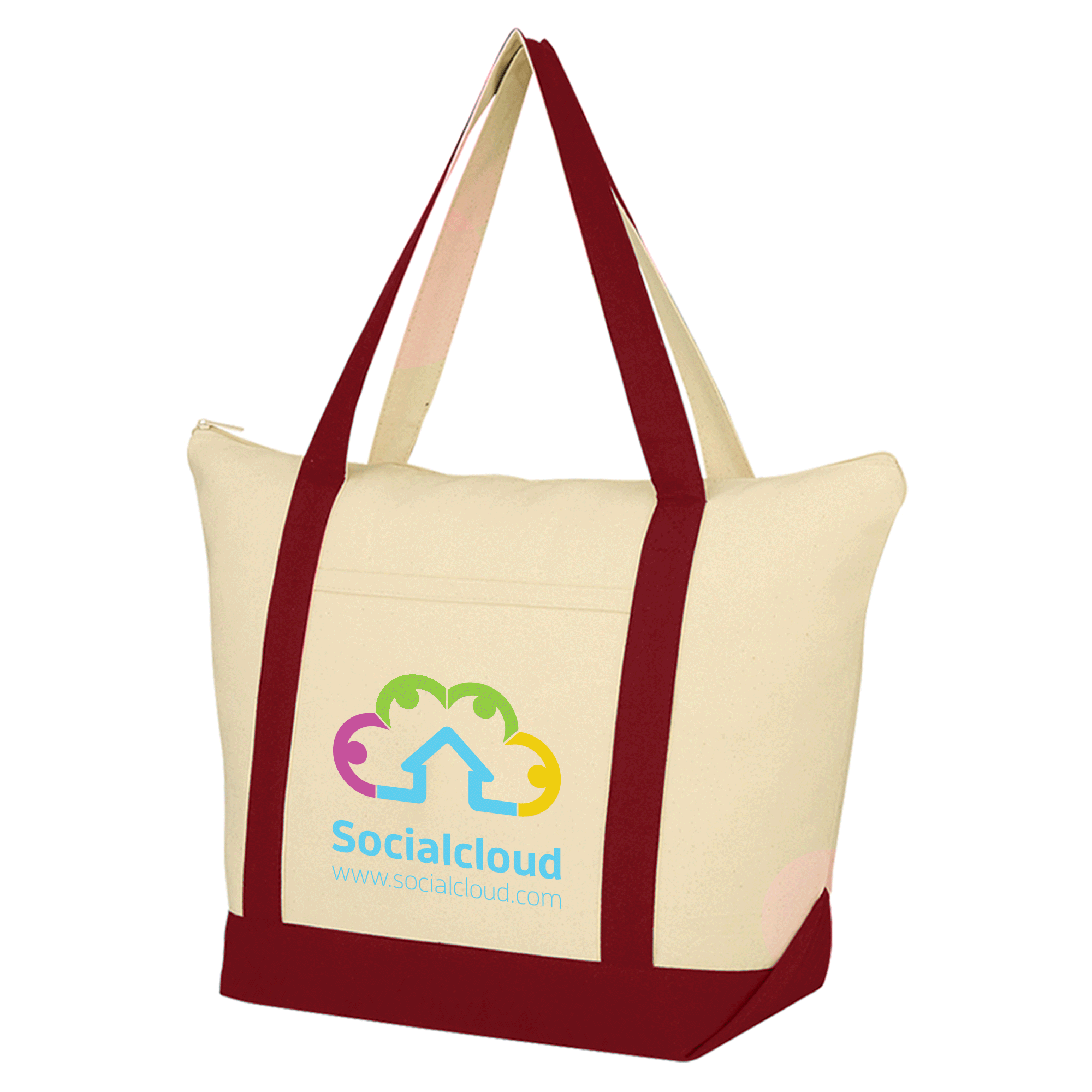 Custom Full Color Folksy 12 oz. Cotton Canvas Tote Bag | Pens.com