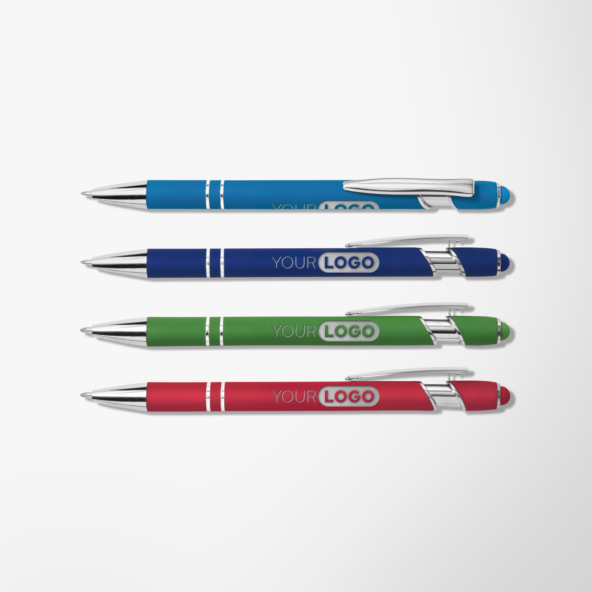 Metalen Rainbow Alpha soft-touch pen met stylus Bedrukken met Logo ...