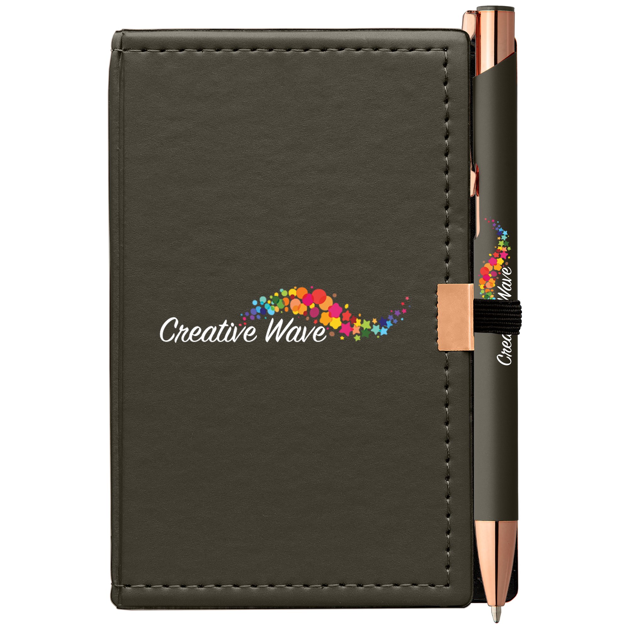 Custom Full Color Note Caddy & Rose Gold Pen Set | Pens.com