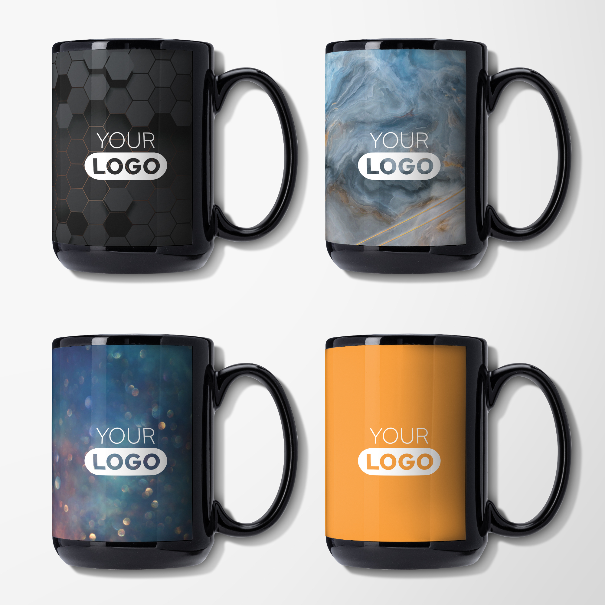 Design Wrap 15 oz. Black Ceramic Mug | Pens.com