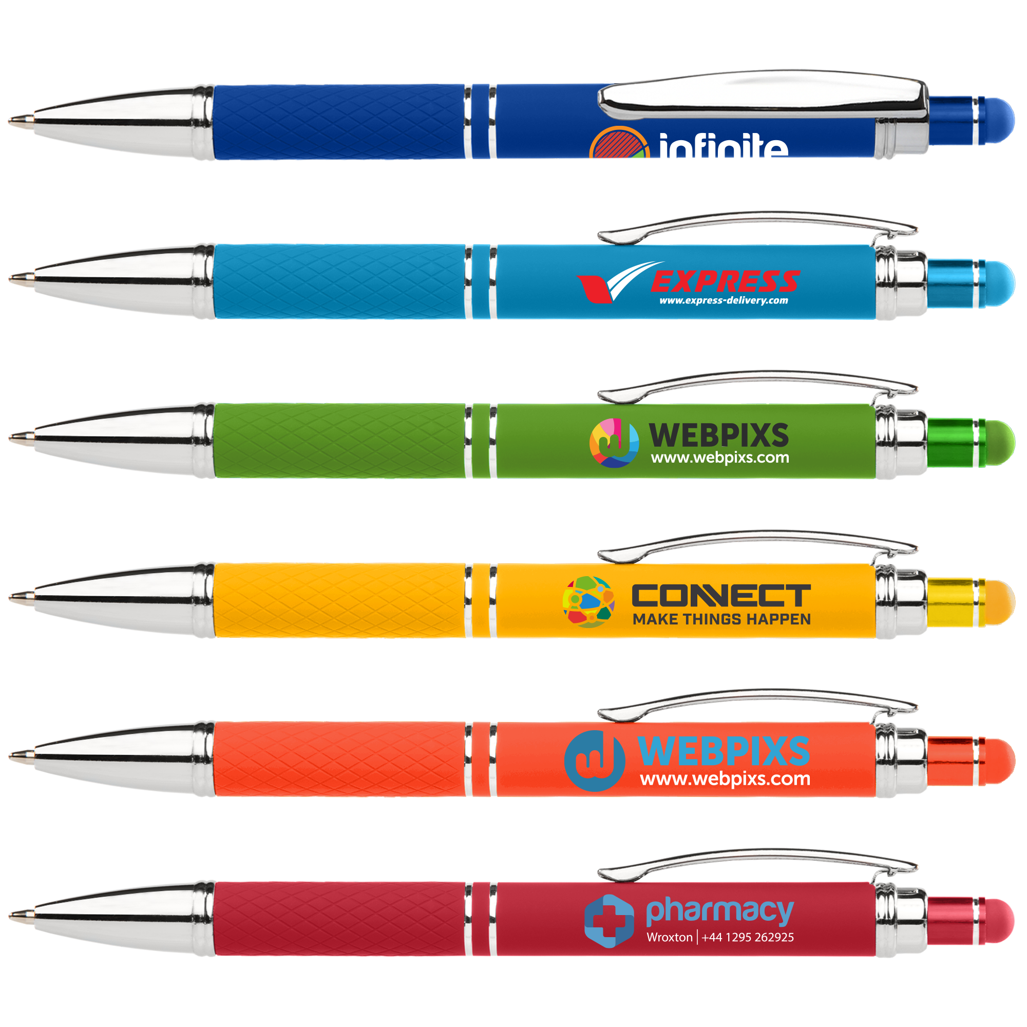 Promotional Full Colour Bright Diamond Stylus Gel Pen with Logo | Pens.com