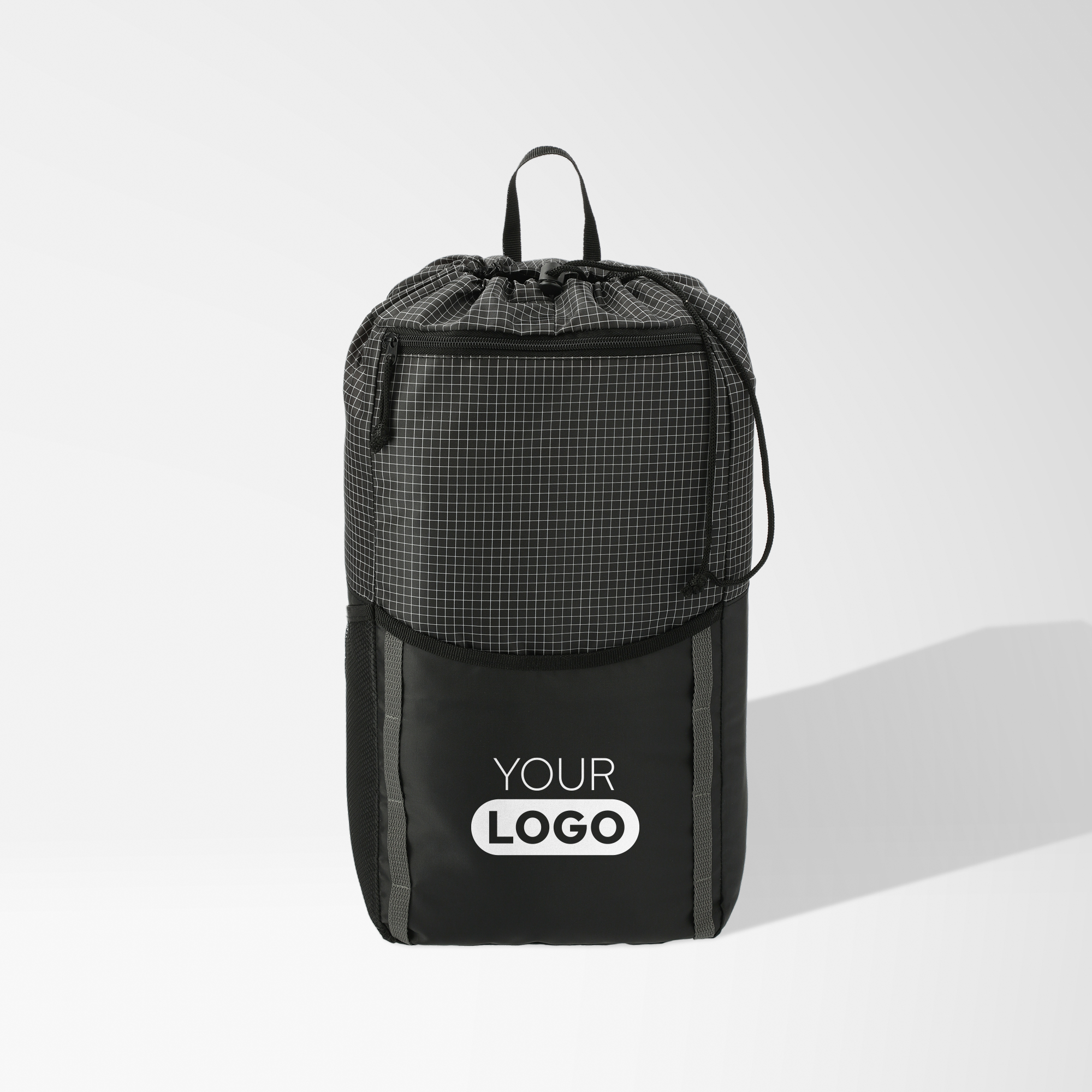 Custom 14L Grid Drawstring Backpack | Pens.com