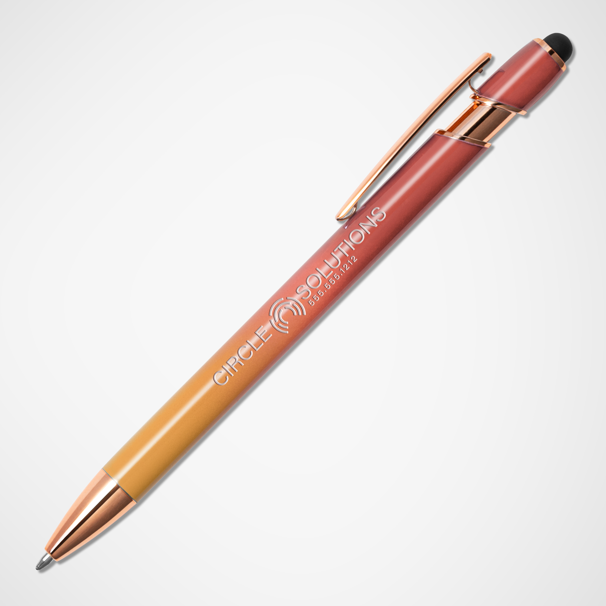 Personalise Ombré Alpha Pen with Rose Gold Trim with Text | Pens.com