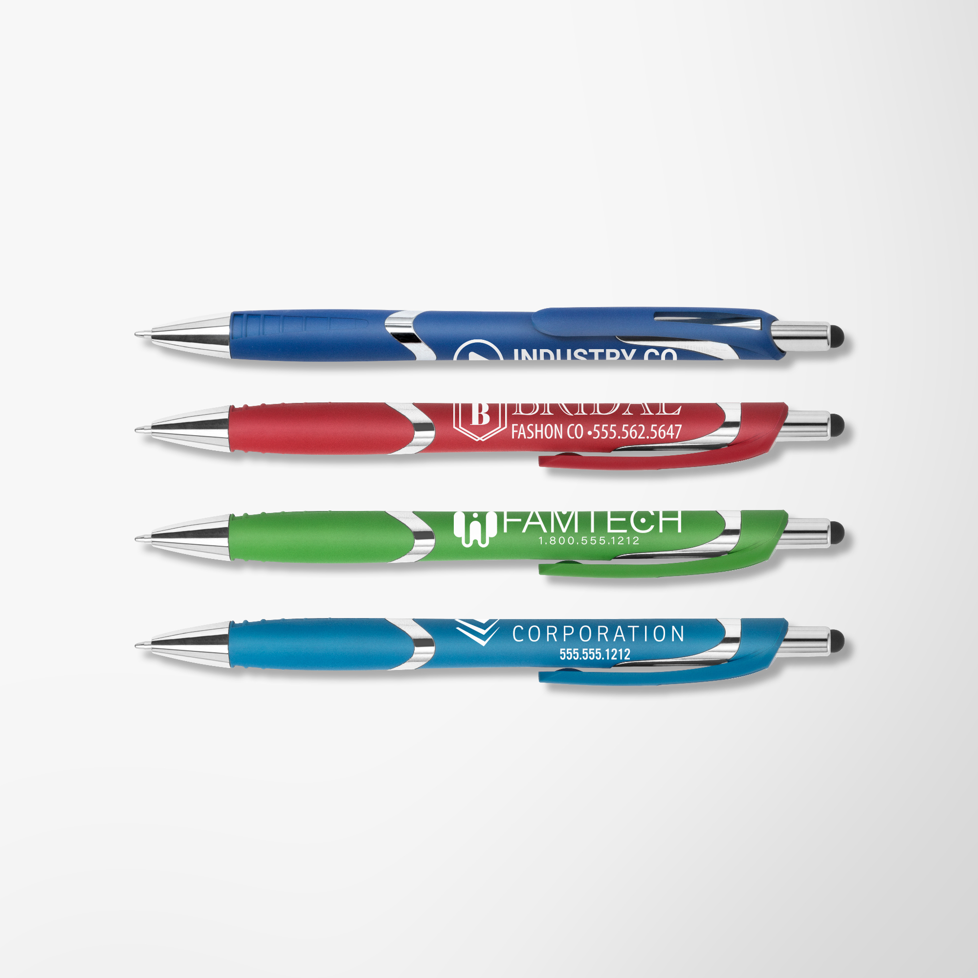 Personalise Bright Soft Touch Splendor Stylus Pen with Text | Pens.com