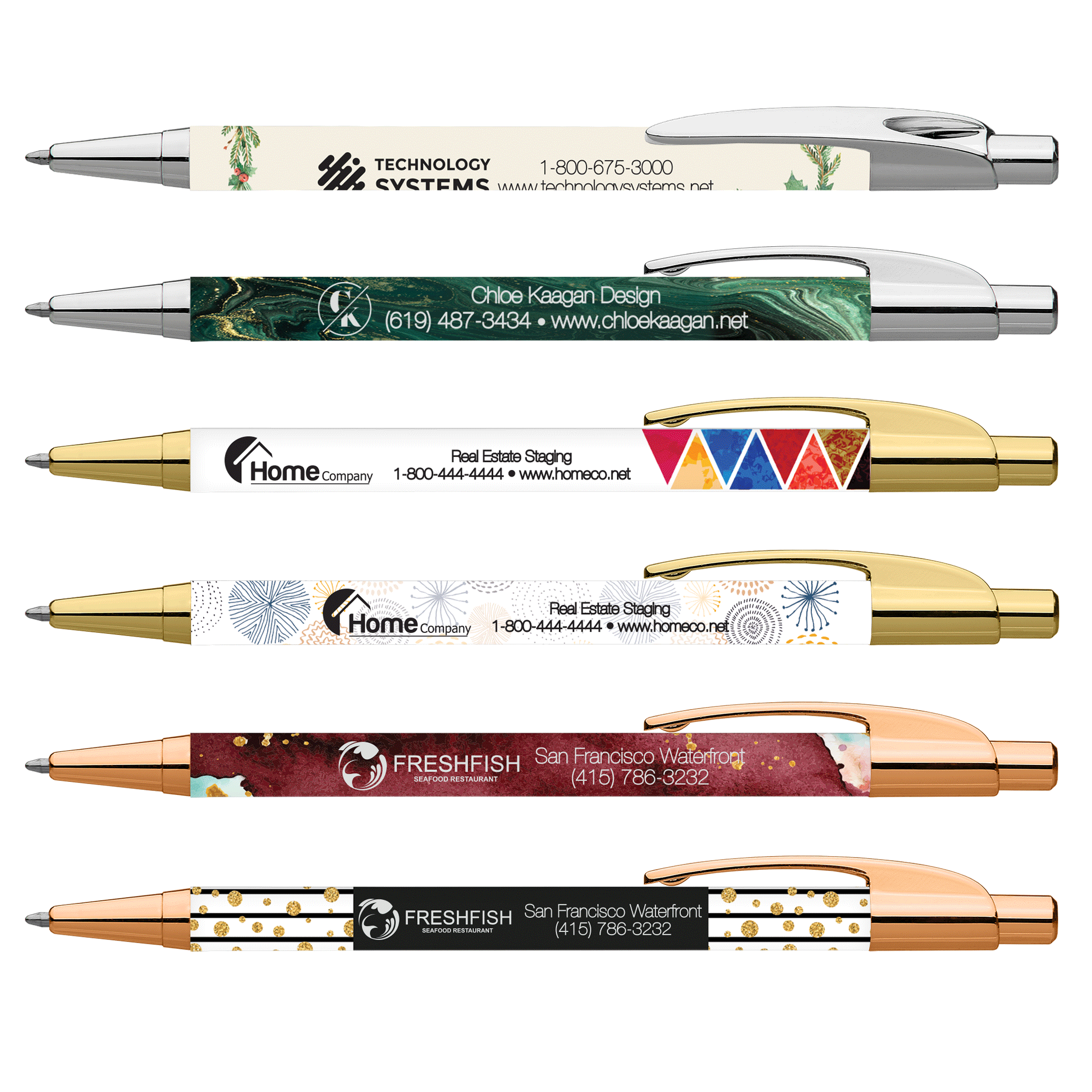 Custom Design Wrap Colorama Pen with Metallic Trim | Pens.com