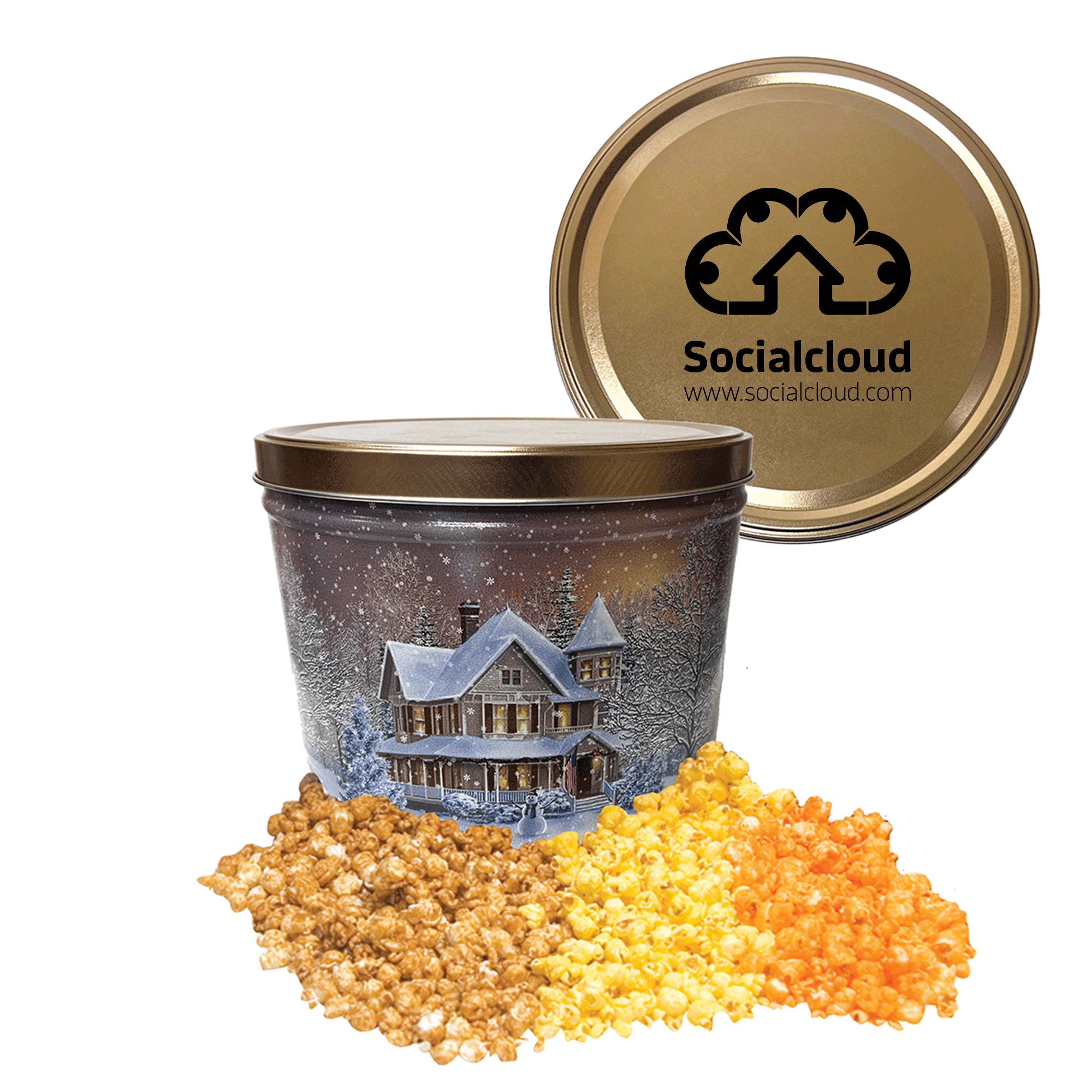 Custom 2-Gallon Crunch Popcorn Tin | Pens.com