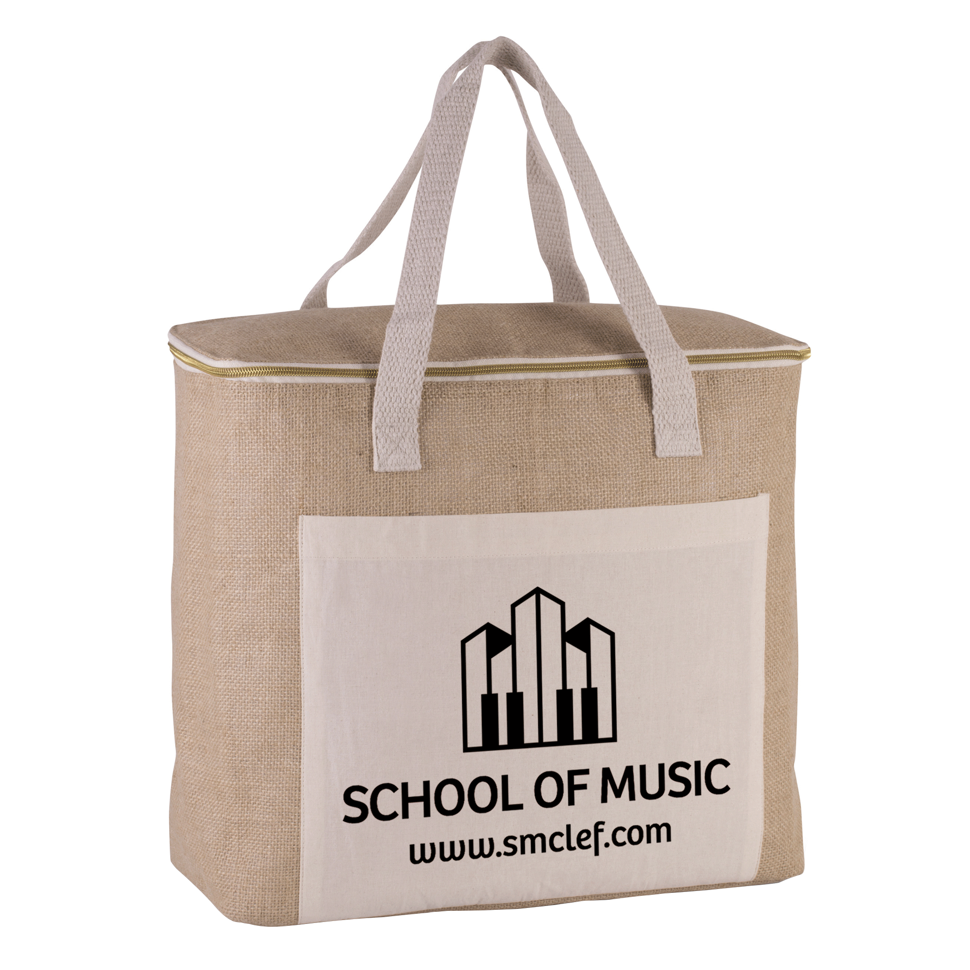 Sac isotherme en toile de jute Kimood Medium Publicitaire | Pens.com