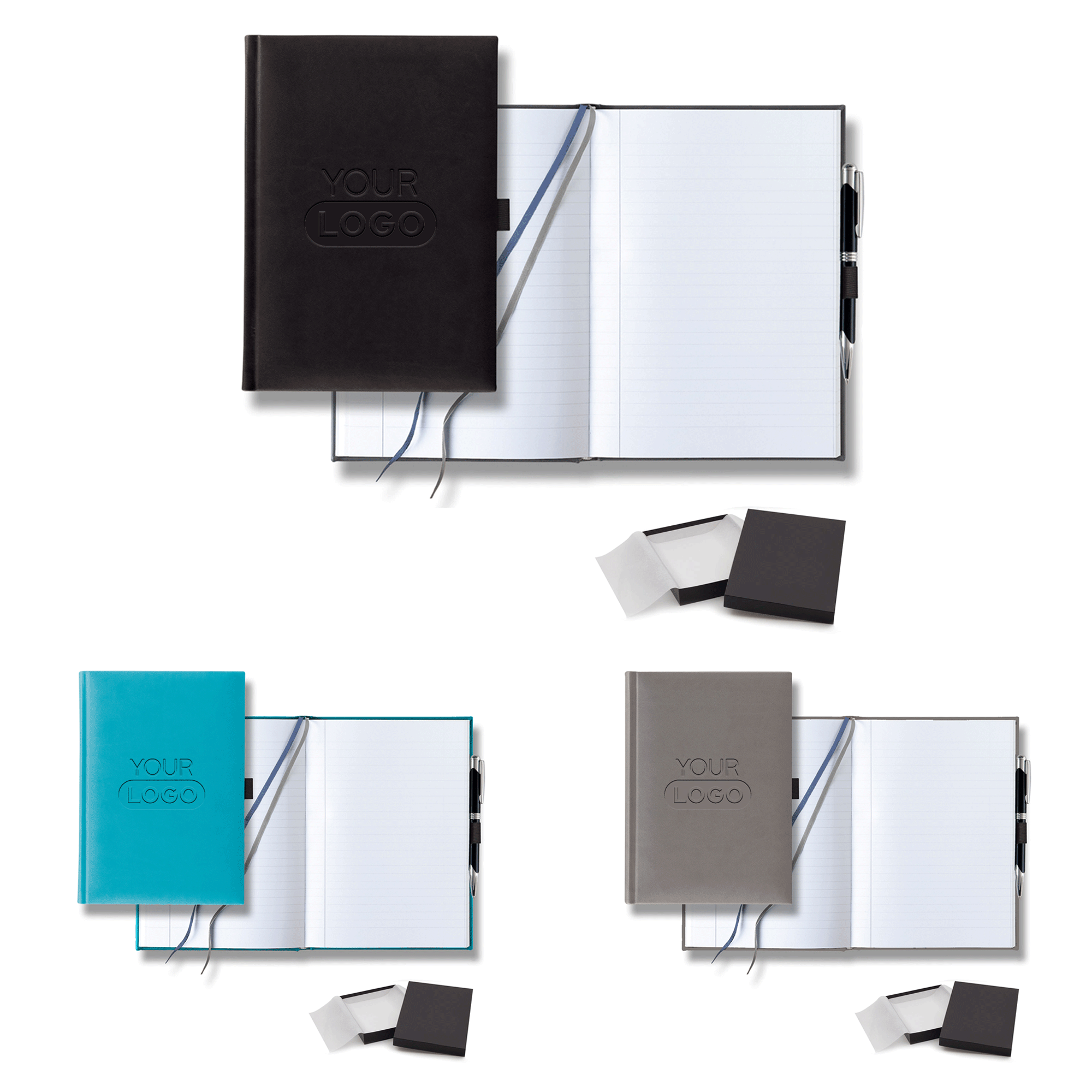 Custom Debossed Castelli 7" x 9.7" Tucson Journal & Pen Set with Gift ...