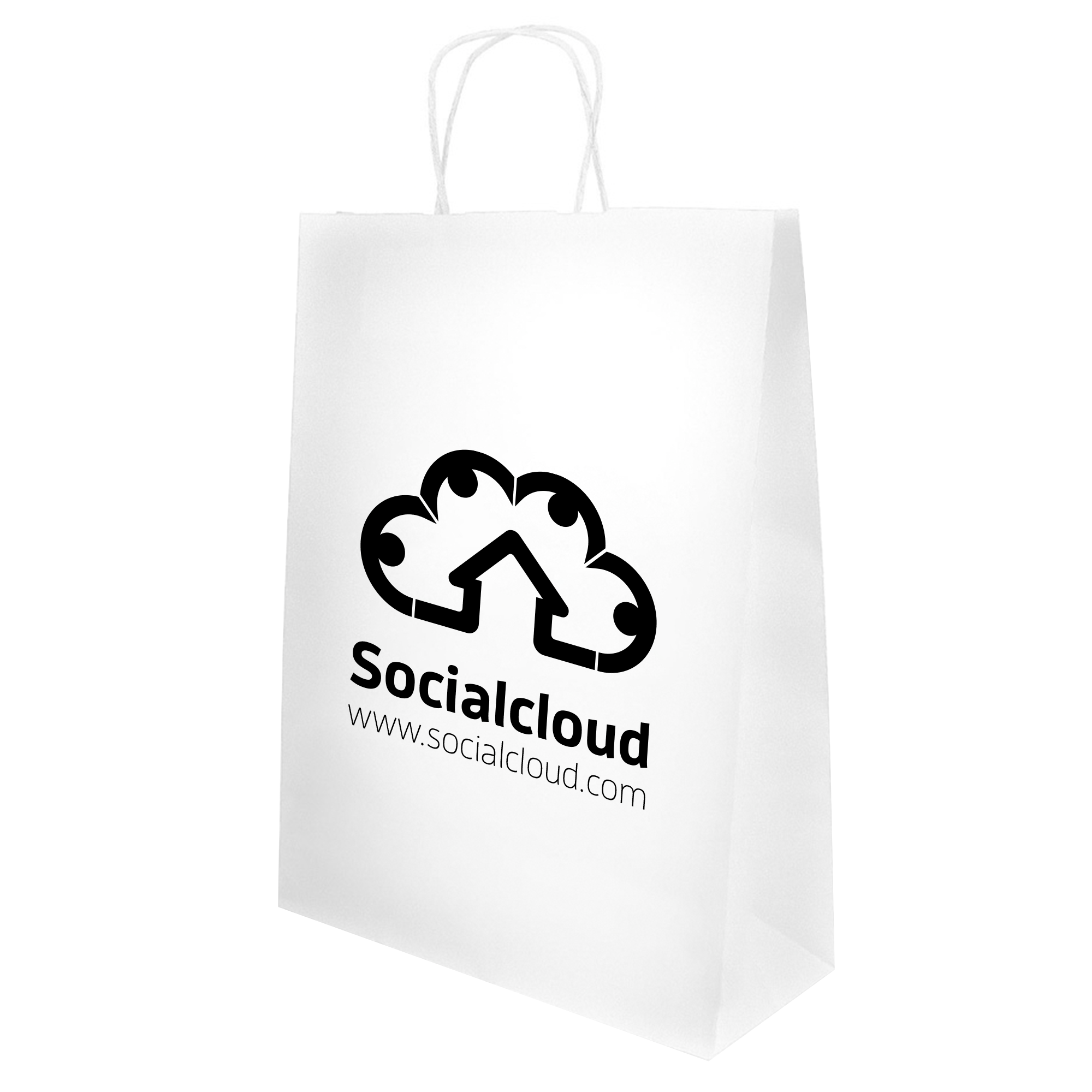 Bolsa De Papel Kraft Blanco Frenchie 42 X 49 Cm Regalo Personalizado