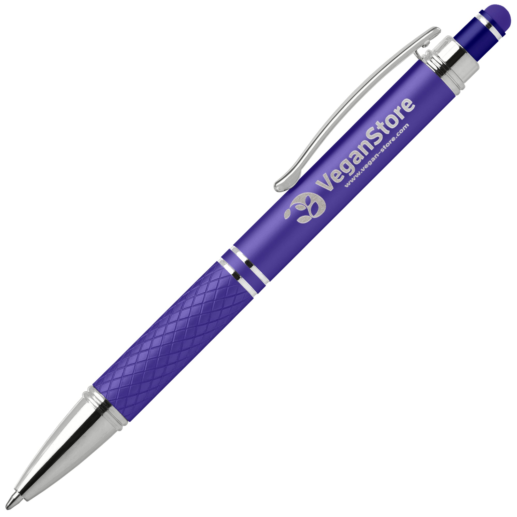 Penna touch in metallo con motivo a losanghe e incisione - Prodotti ...