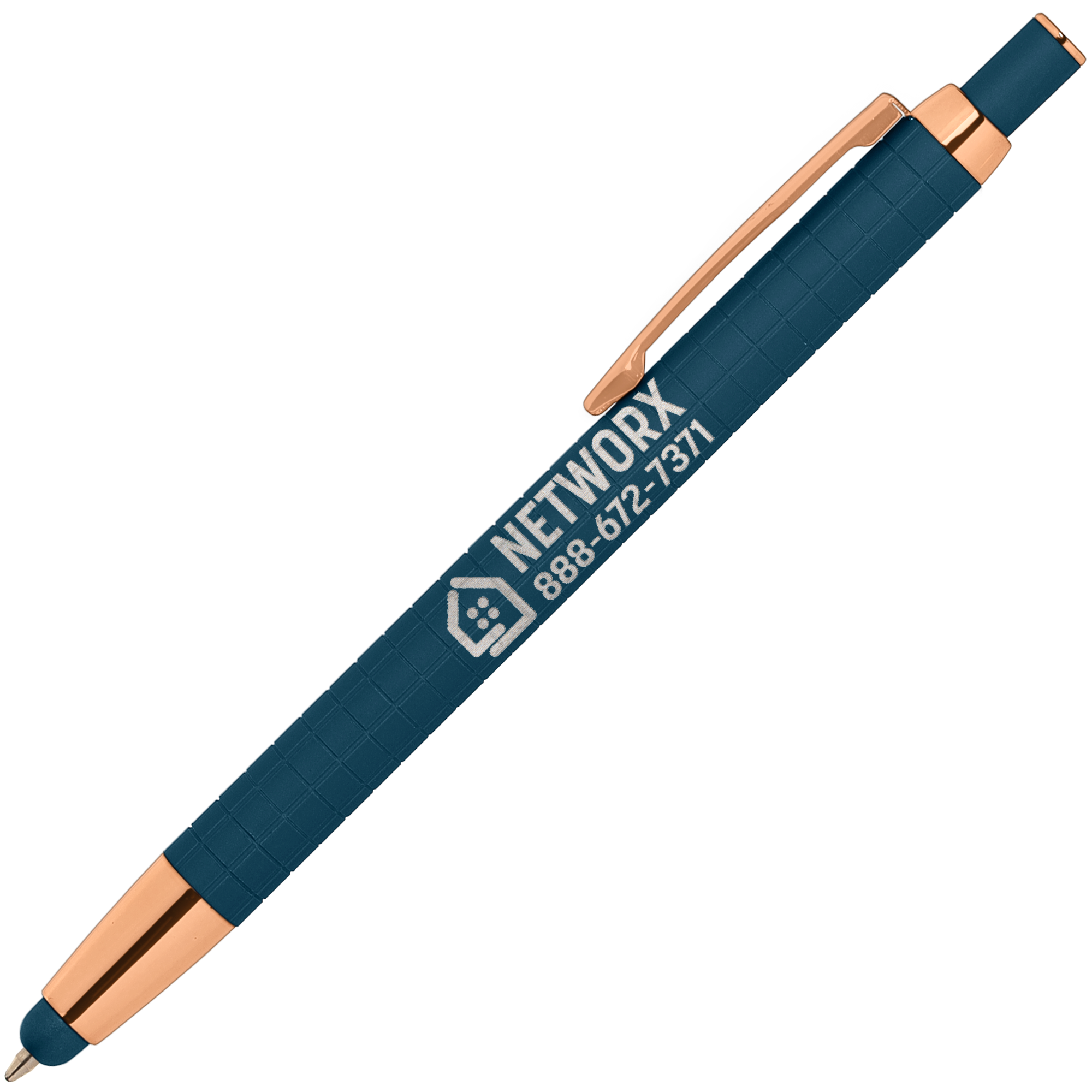 Custom Nexus Stylus Pen with Rose Gold Trim | Pens.com