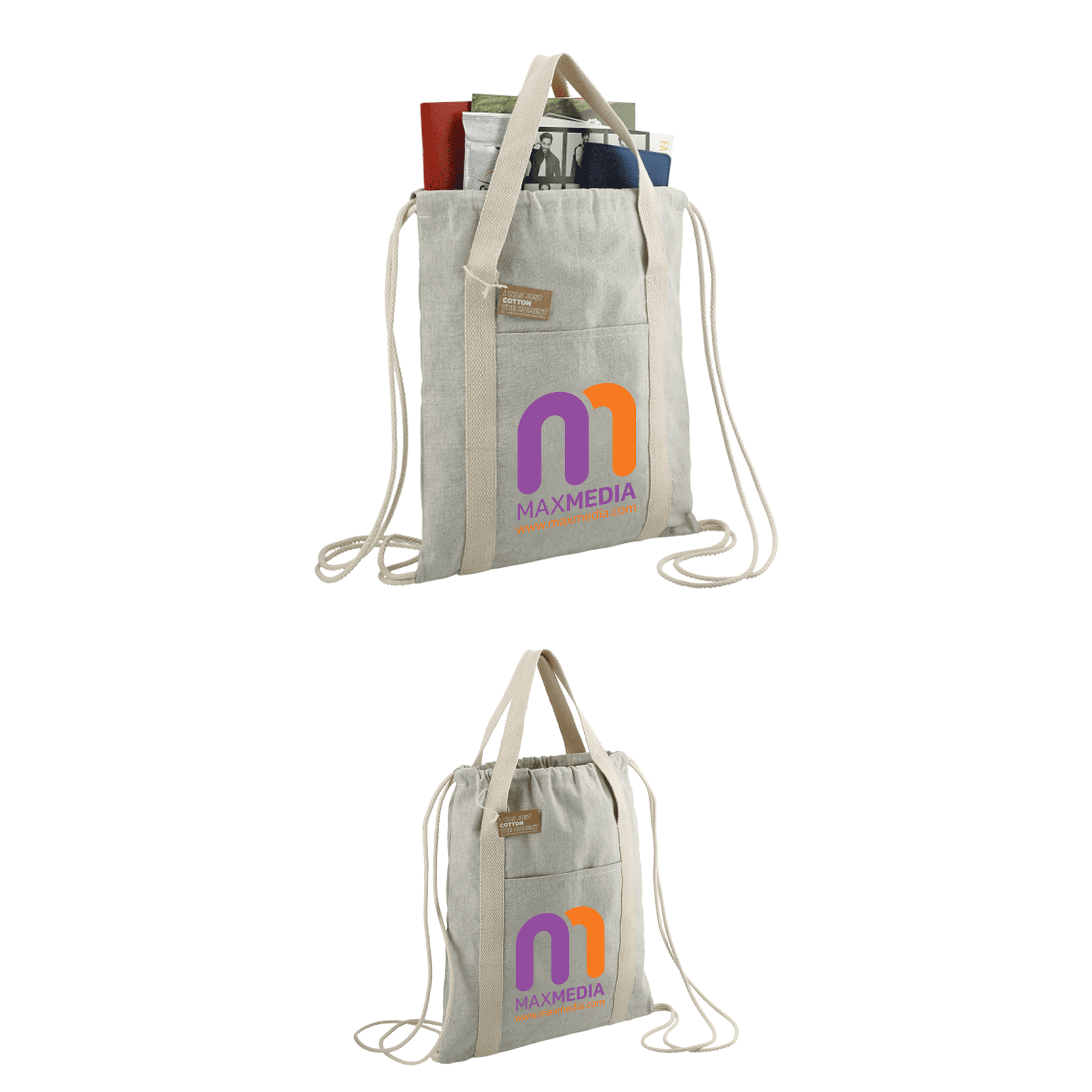 Custom Repose 5oz. Recycled Cotton Drawstring Bag | Pens.com