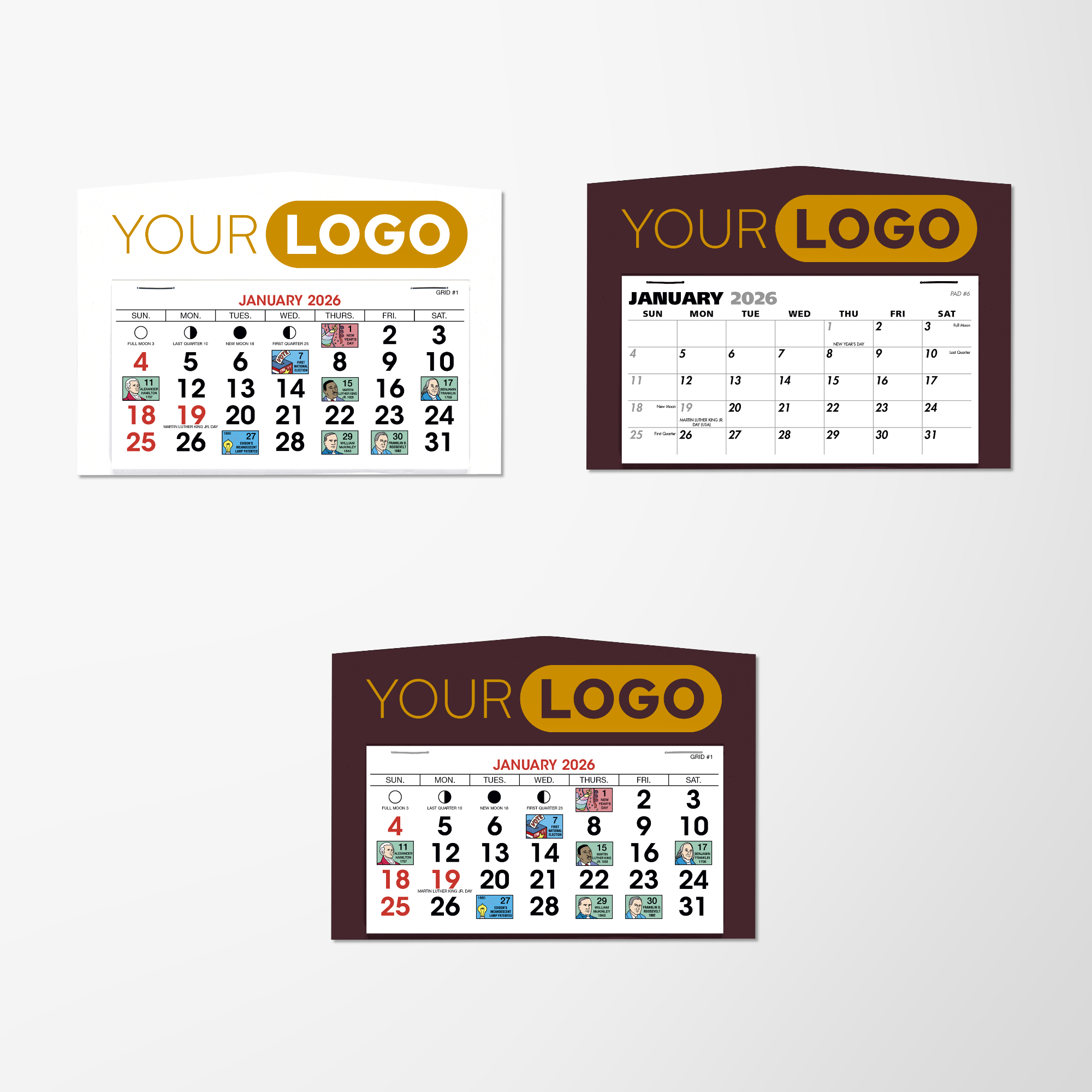 Custom Triumph® Legacy Pocket Desk Calendar | Pens.com