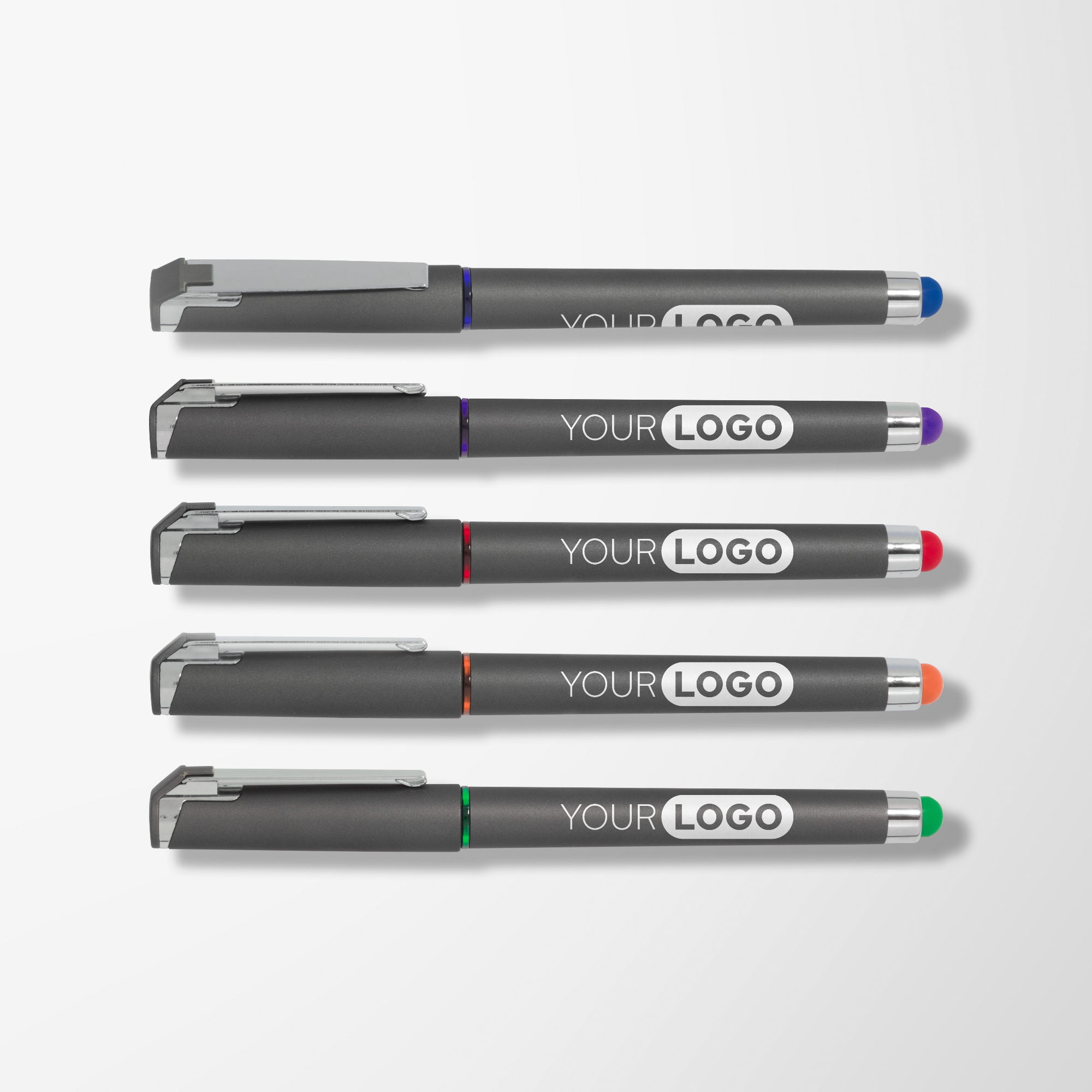 Custom Soft Touch Accent Gel Pen with Colored Stylus | Pens.com