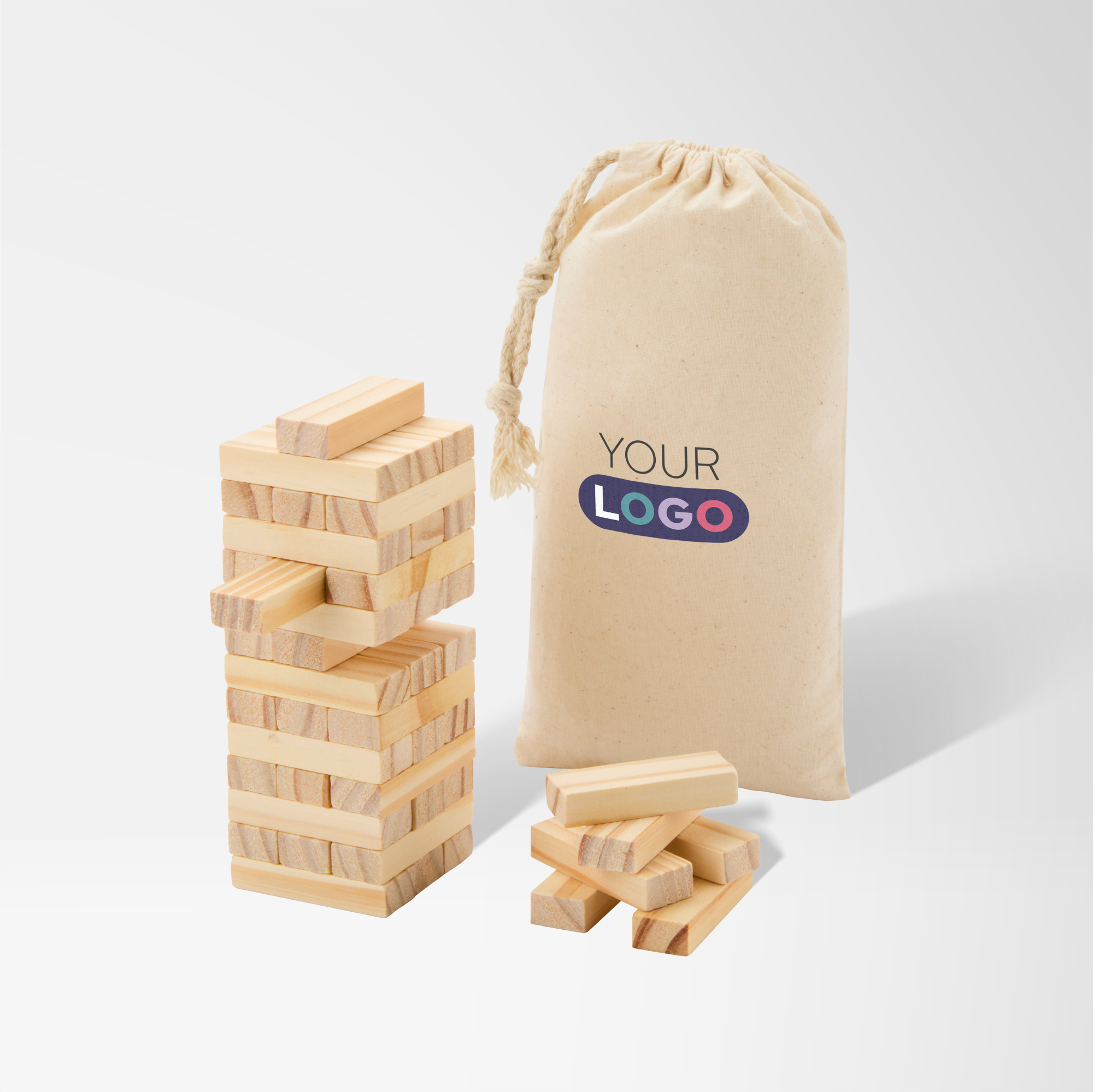 Promotional Full Colour Wooden Jumble Toppling Tower Game with Logo ...