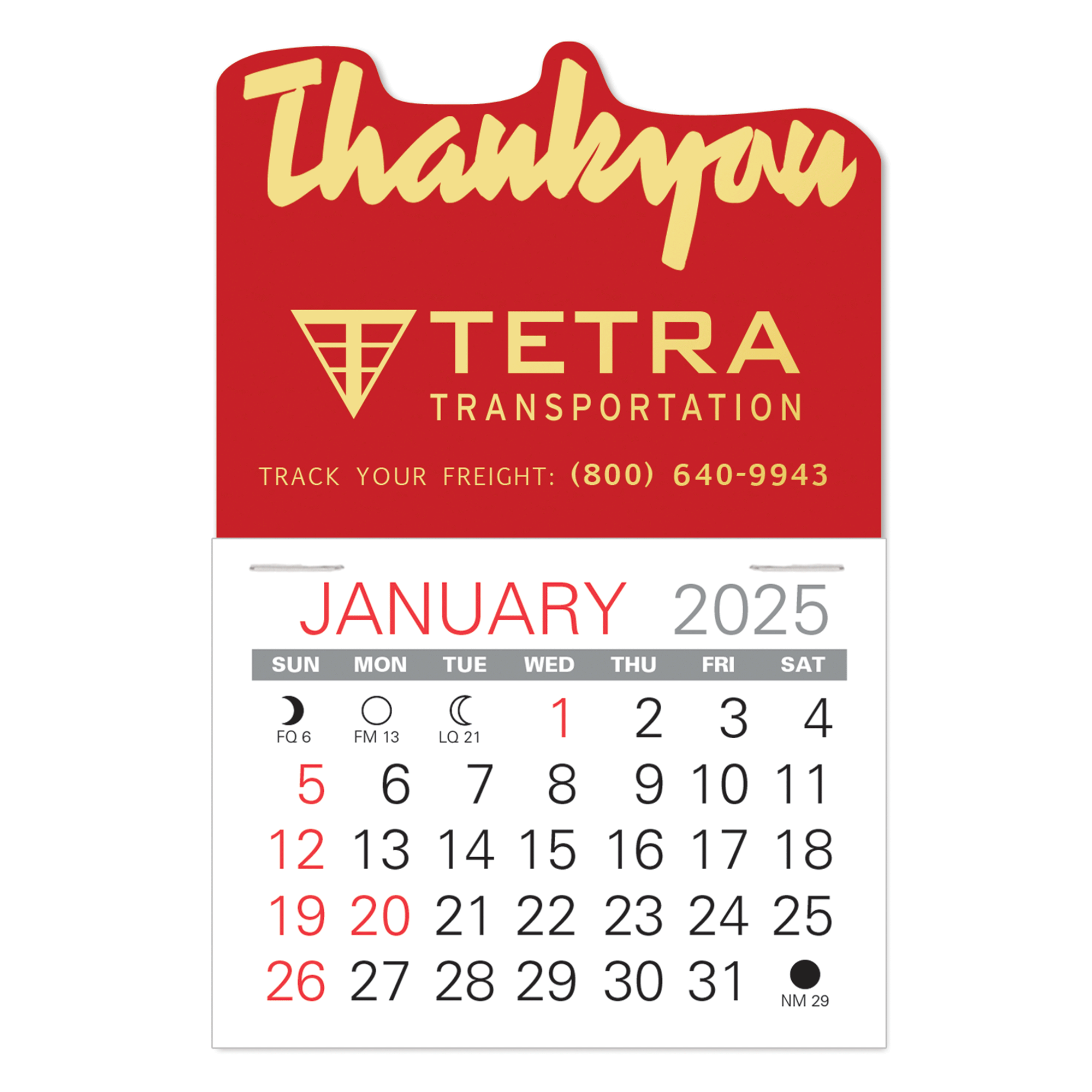 Custom Value Stick Calendar - Thank You | Pens.com