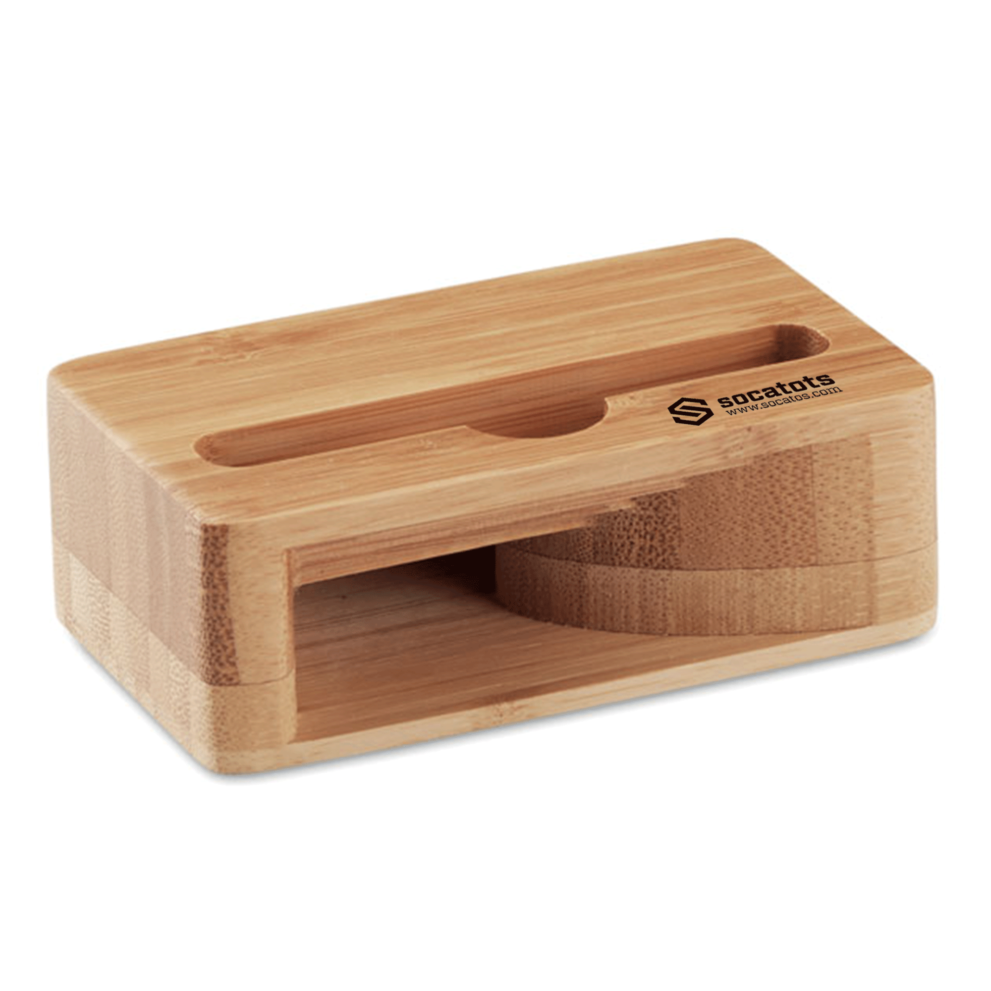 Promotional Caracol Bamboo phone stand-amplifier with Logo | Pens.com