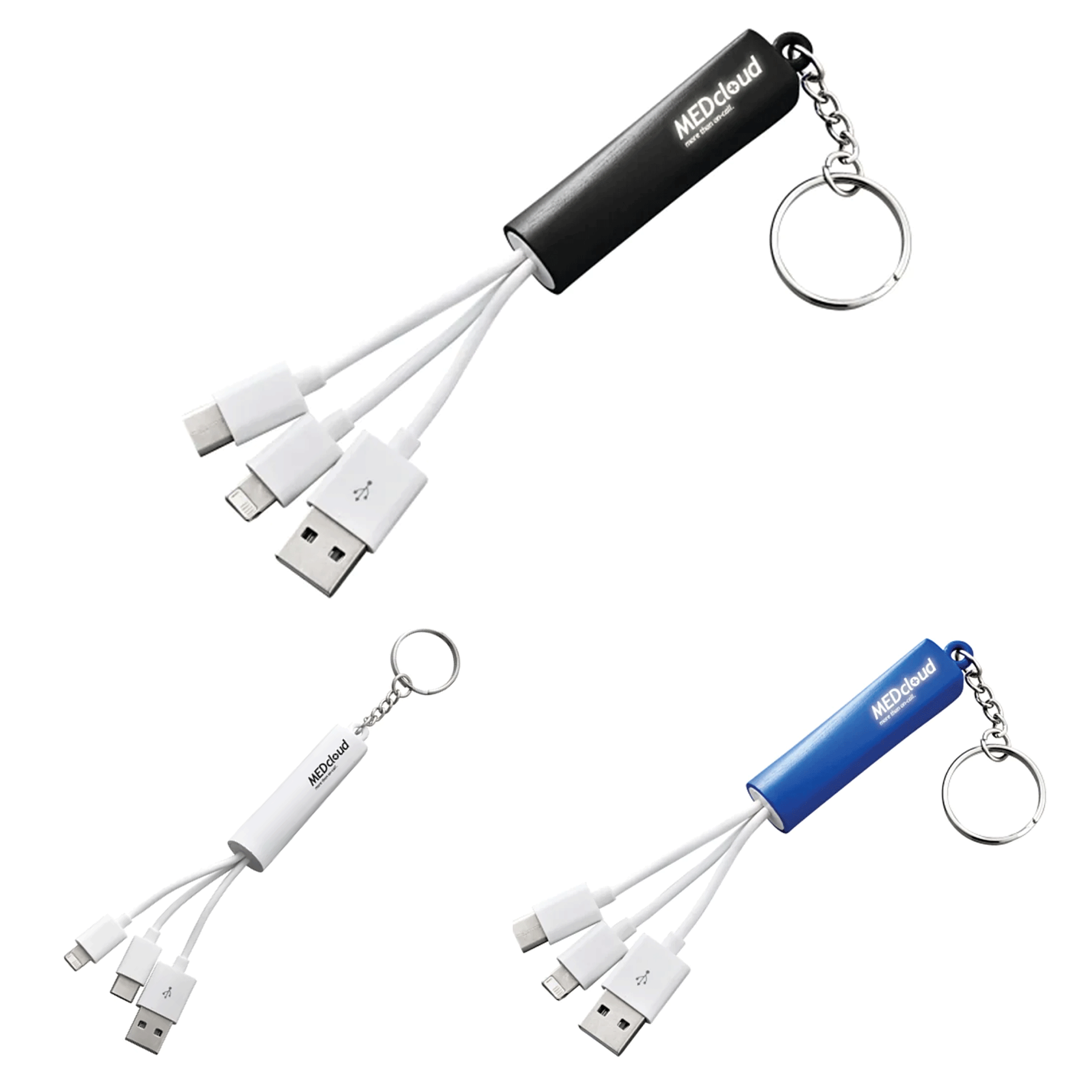 Custom Light-Up Route 3-in-1 Charging Cable | Pens.com