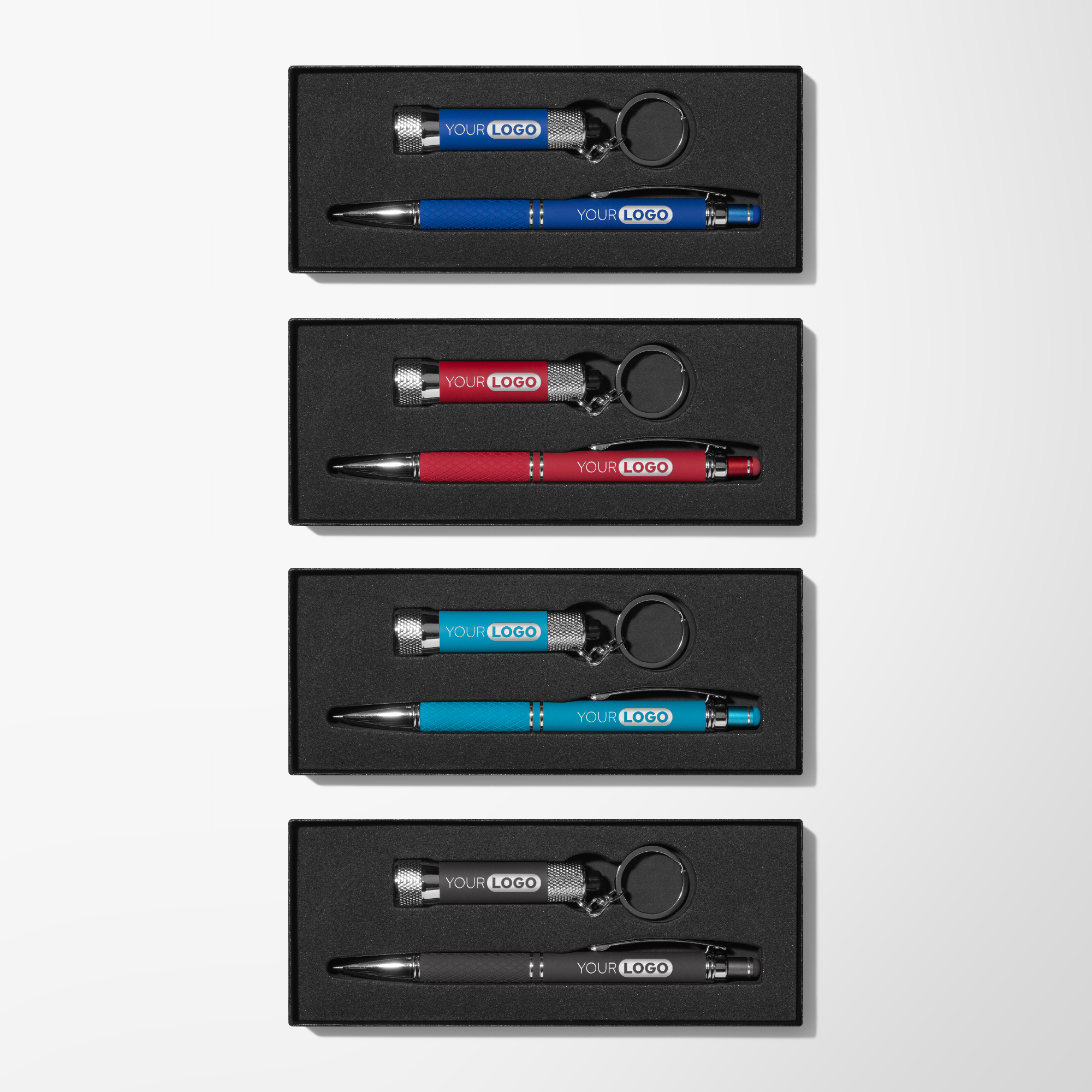 Custom Diamond Stylus Pen & Flashlight Gift Set with Window Box | Pens.com