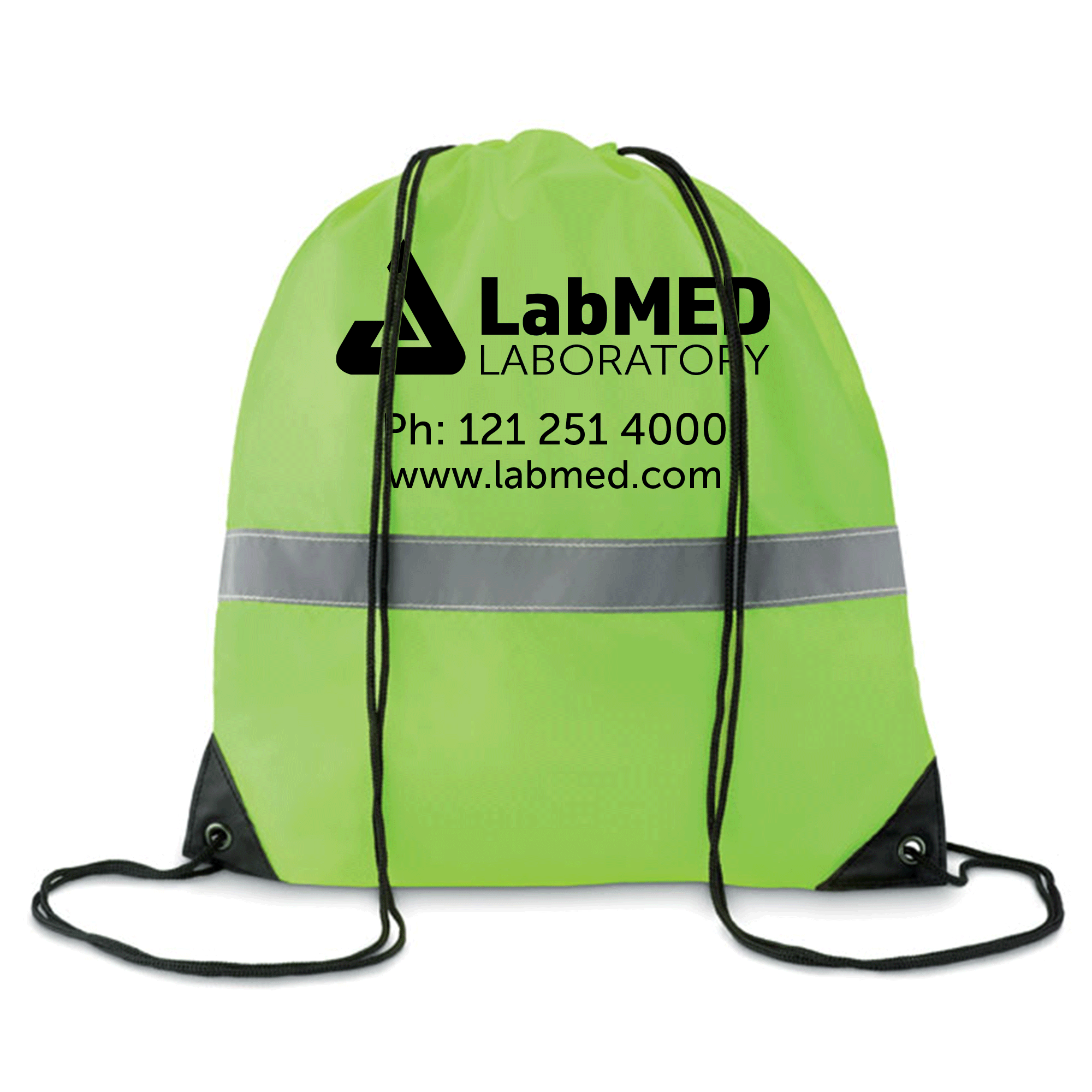Promotional Drawstring Reflective Stripe Bag with Logo | Pens.com