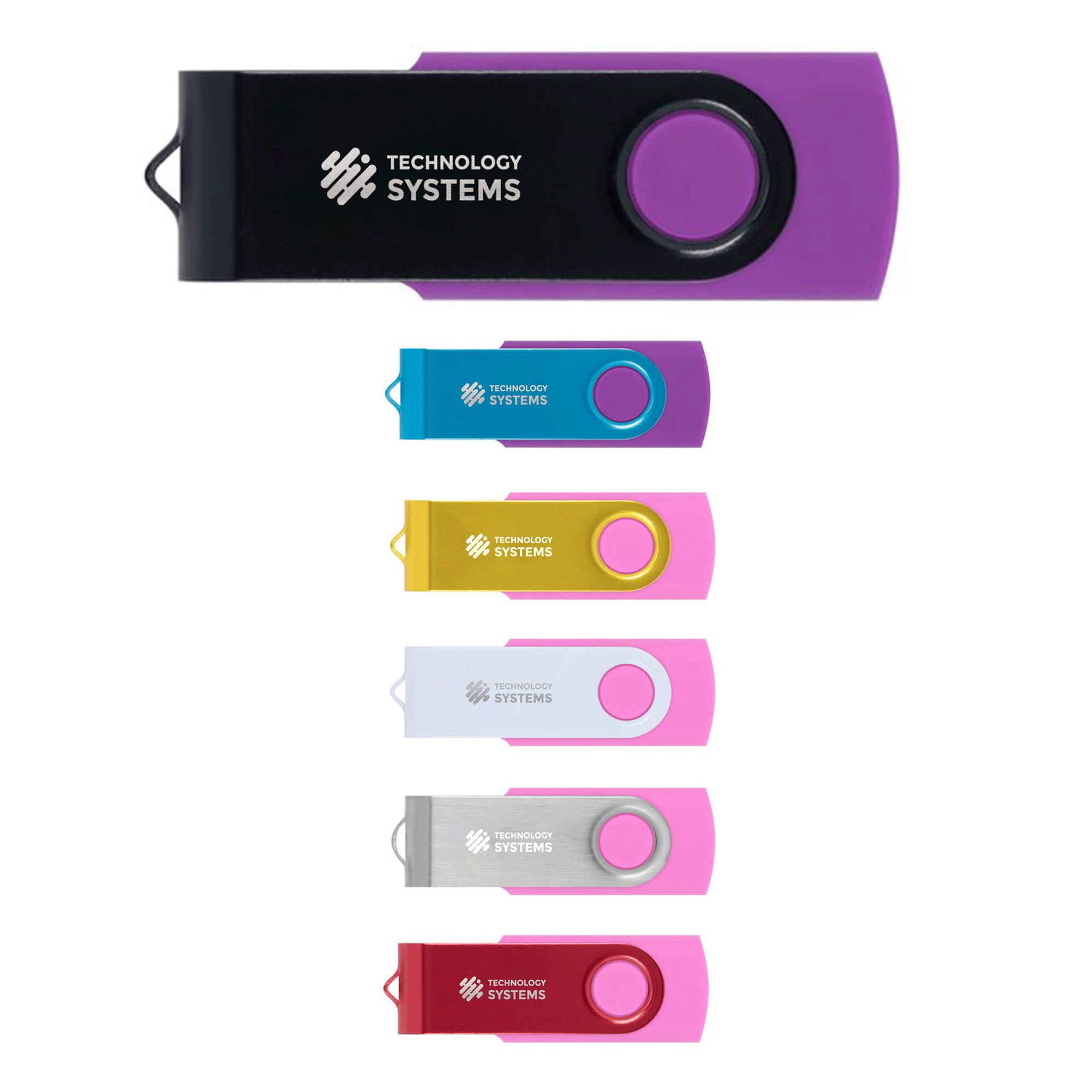 Promotional Swivel USB Pad Printed - 8GB with Logo | Pens.com