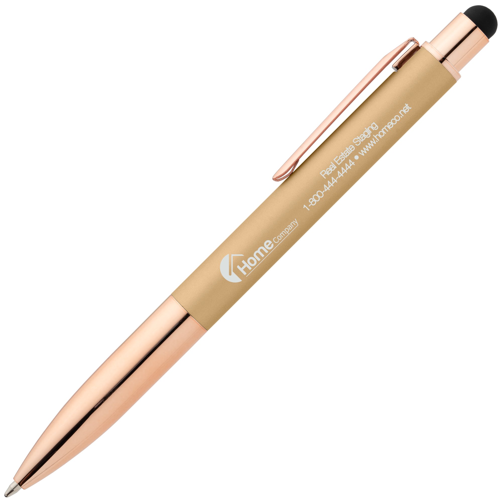 Custom Engraved Mineral Aria Pen with Rose Gold Trim | National Pen CA