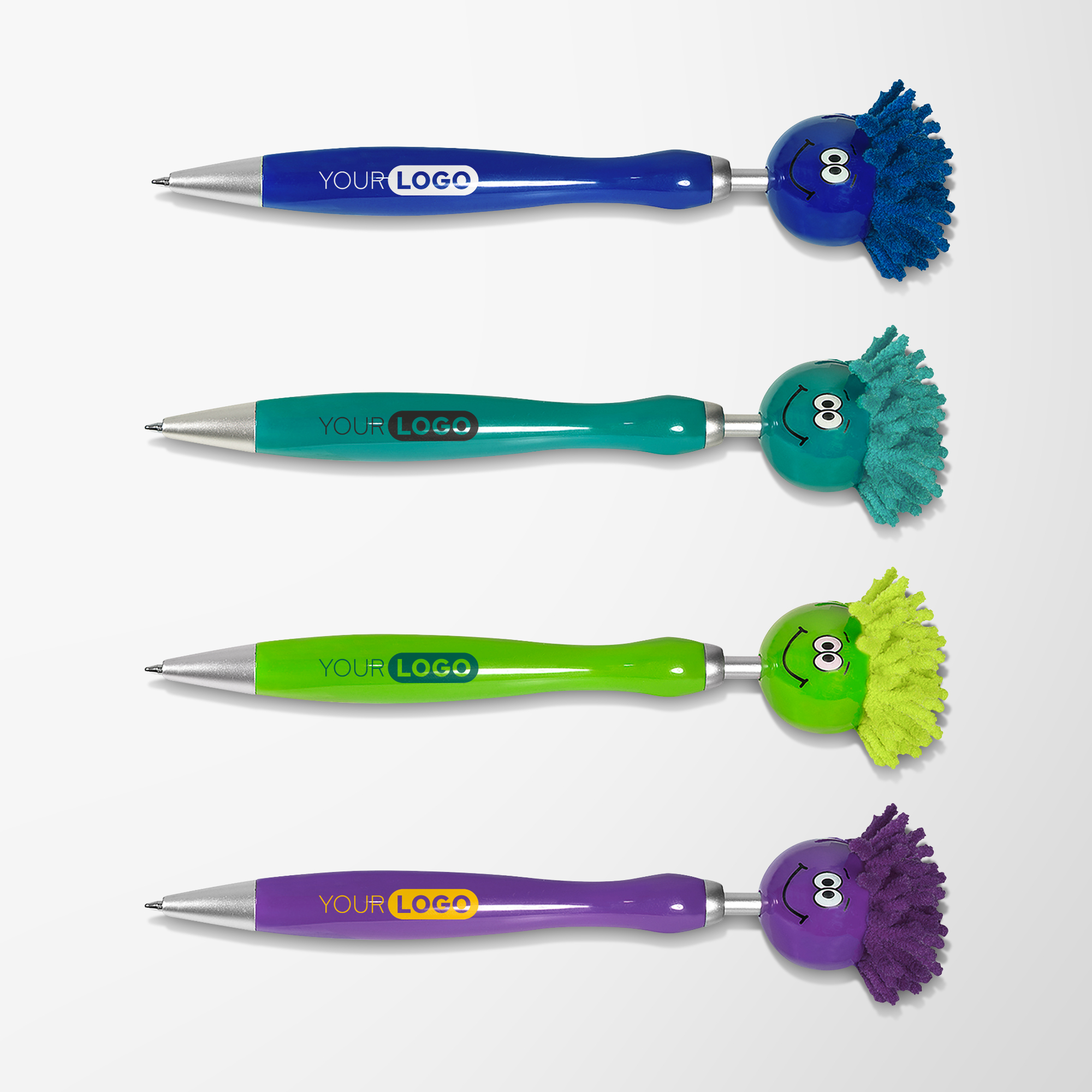 Custom MopToppers® Spinner Pen with Silver Trim | Pens.com