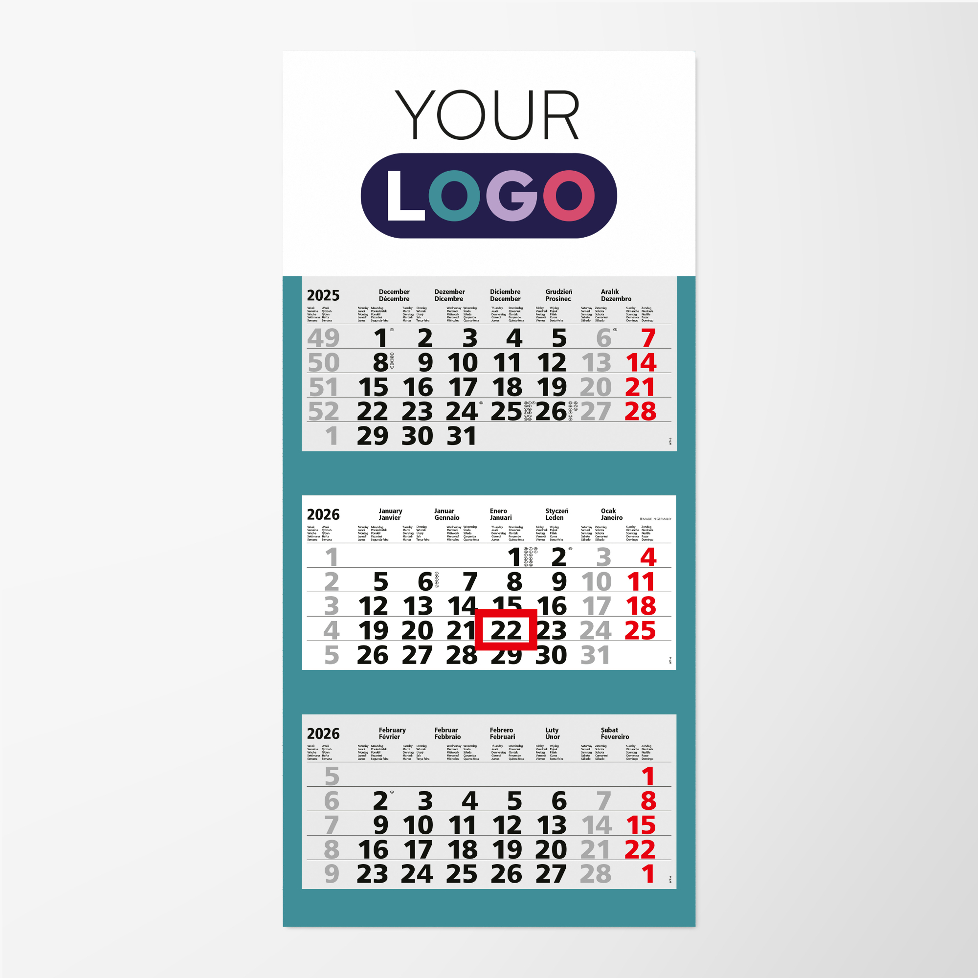 Promotional Full Colour Orbit Wall Calendar with Logo | Pens.com