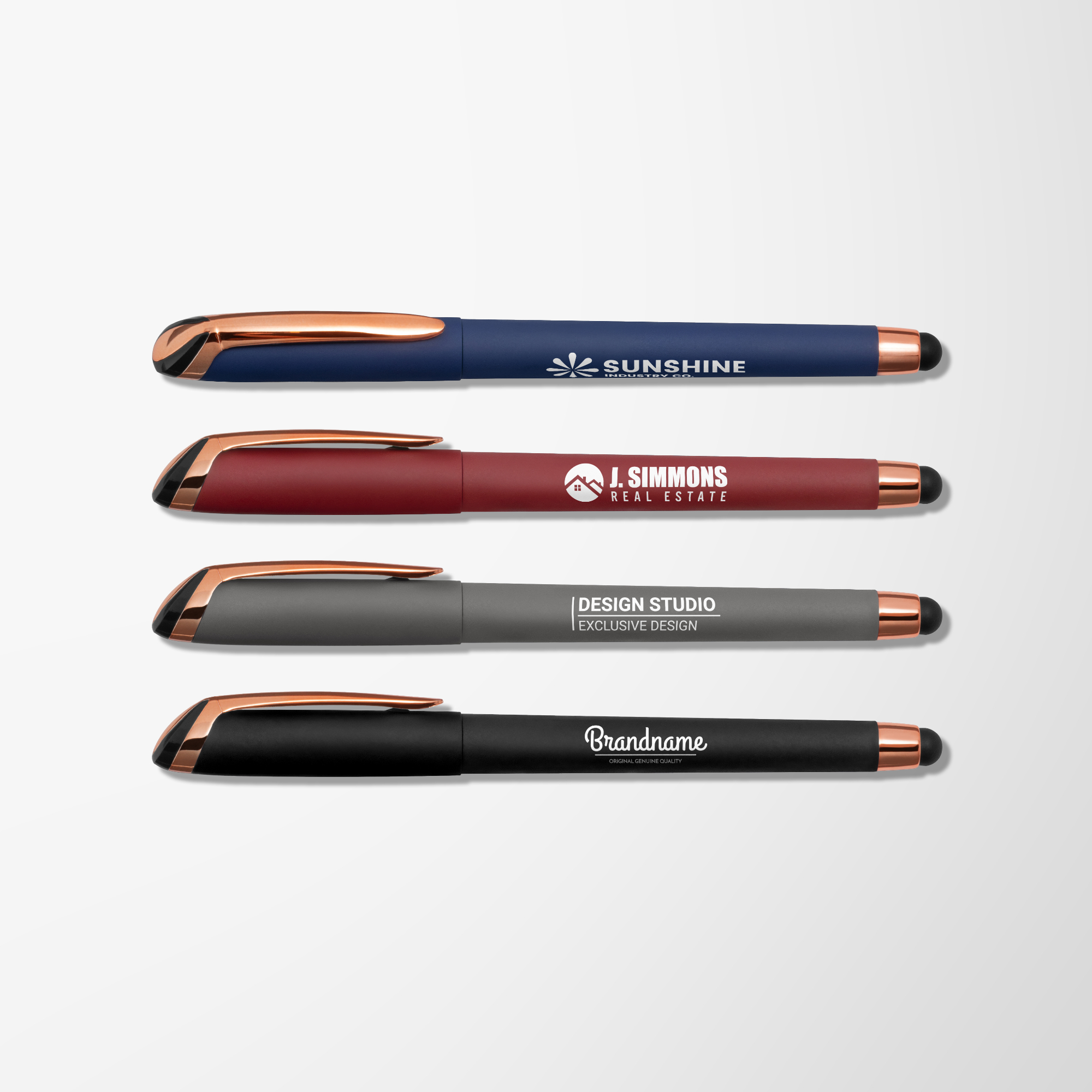 Personalise Maria Gel Pen with Rose Gold Trim with Text | Pens.com