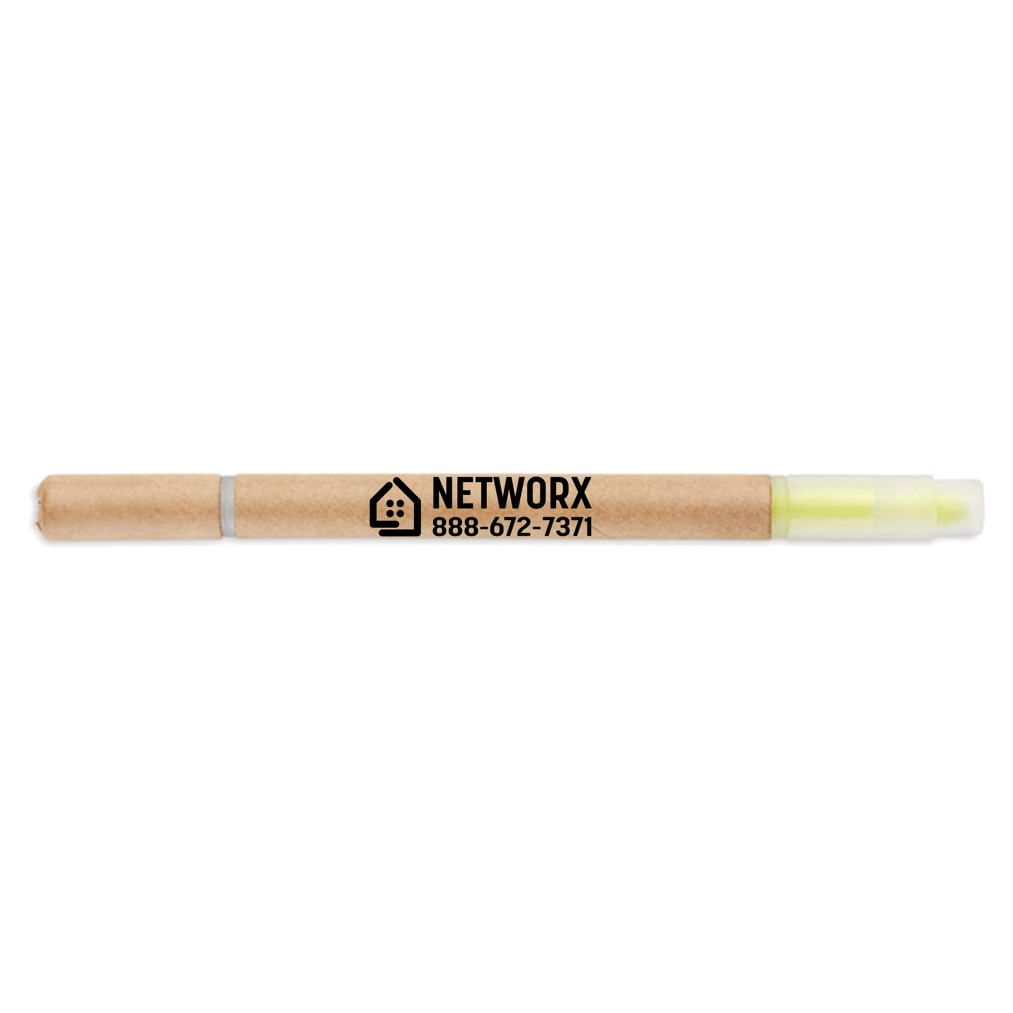 Promotional 2-in-1 Duo Recycled Paper Highlighter & Pen with Logo ...