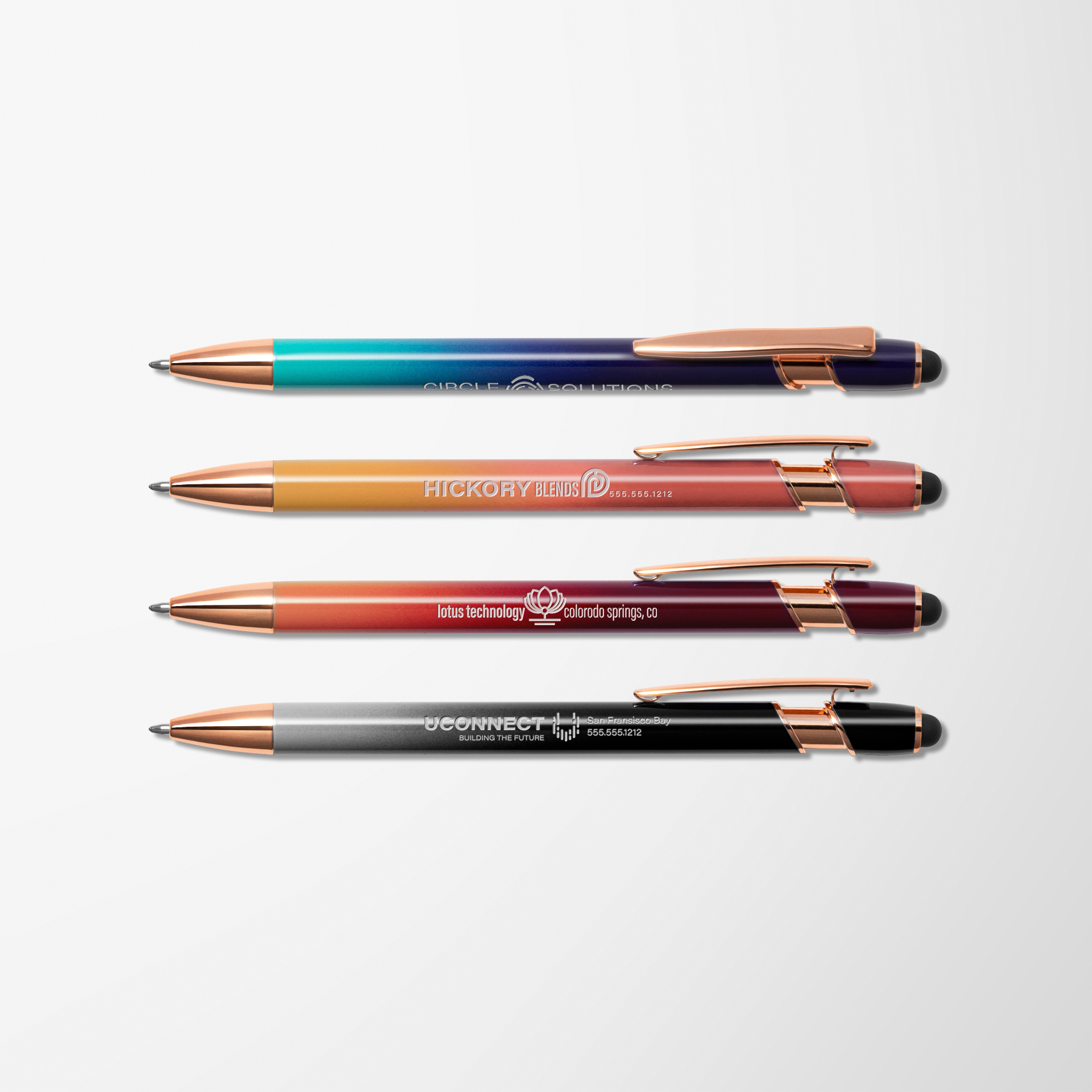 Custom Ombré Alpha Pen with Rose Gold Trim | Pens.com CA