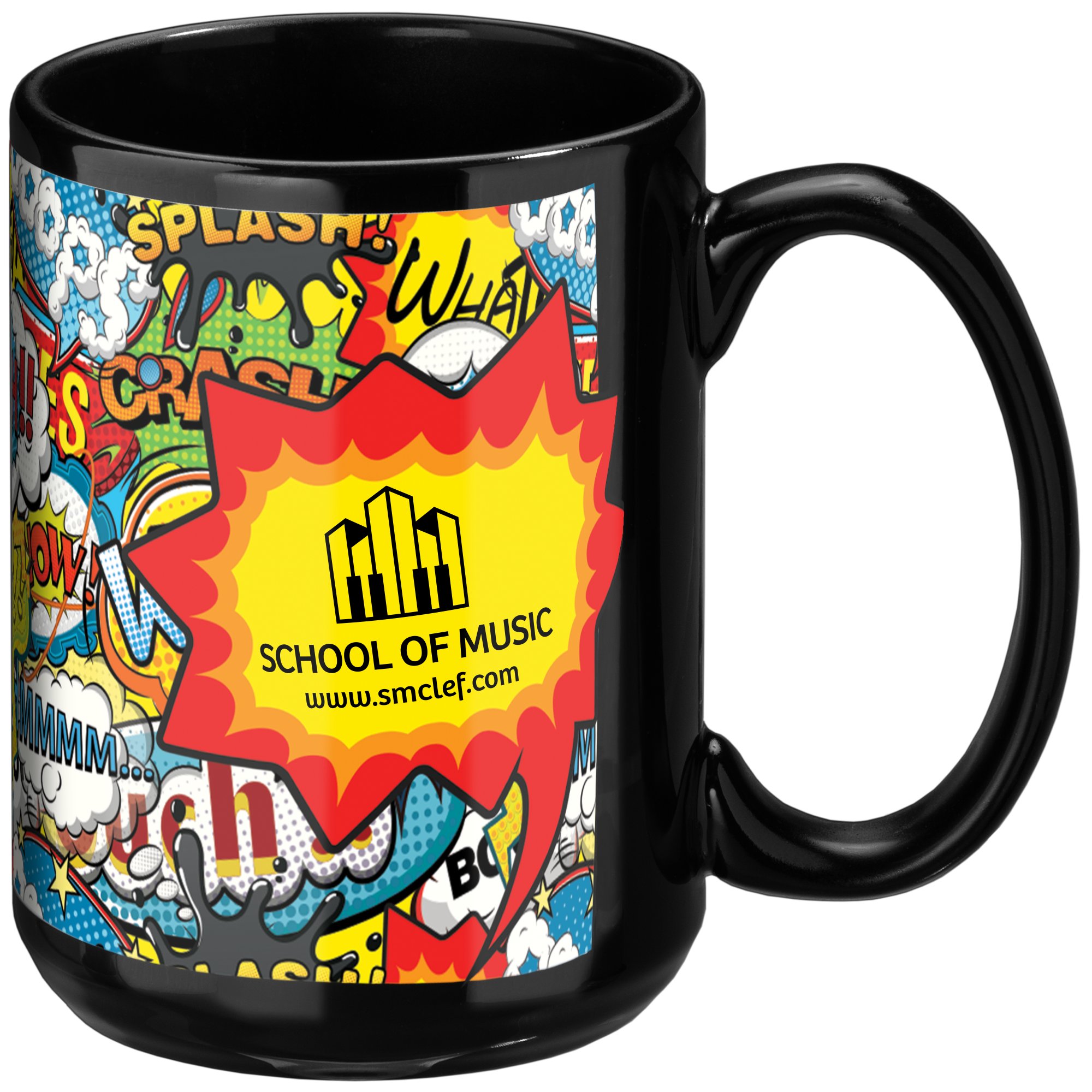 Design Wrap 15 oz. Black Ceramic Mug | Pens.com