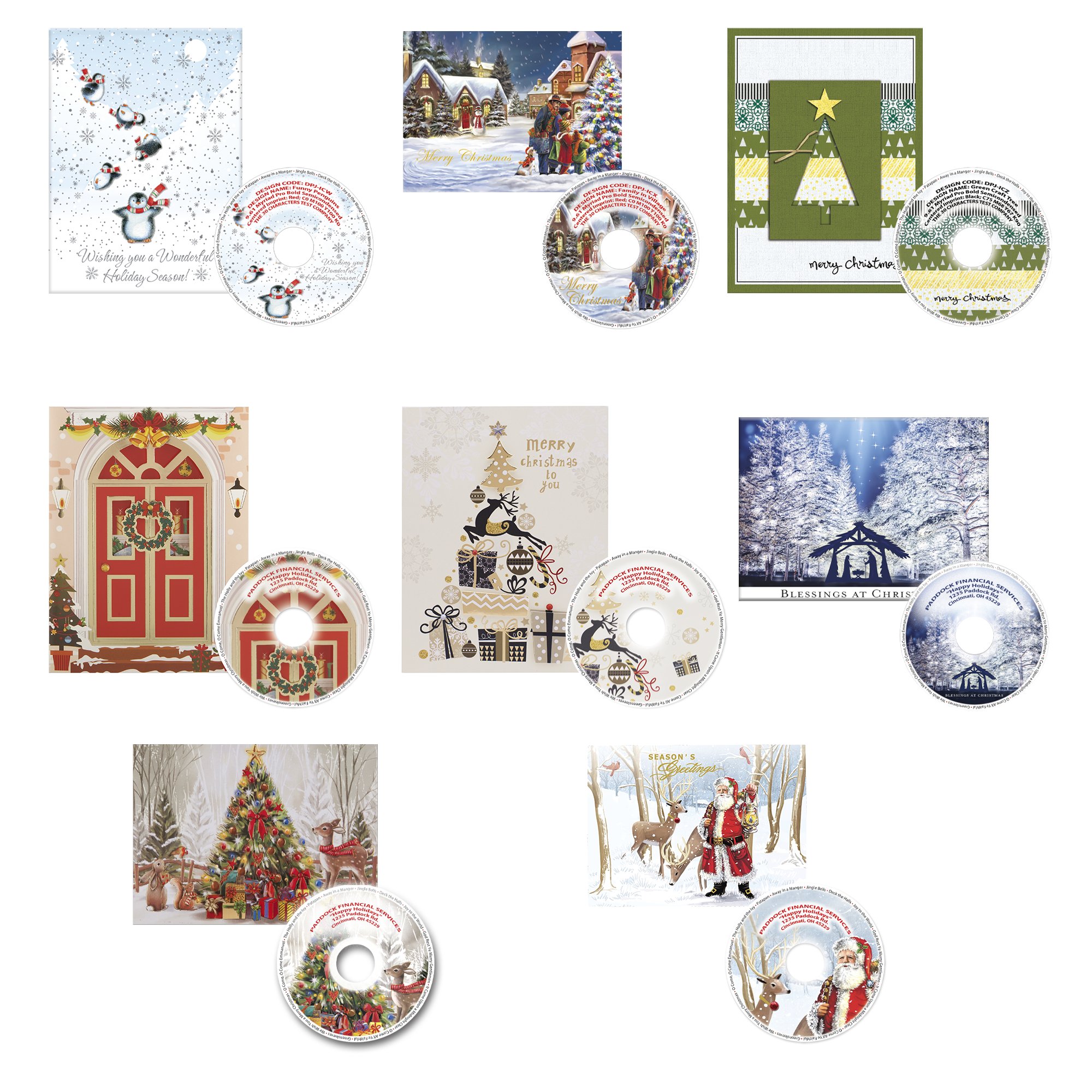 Custom Full Color Christmas Card with Matching CD | Pens.com