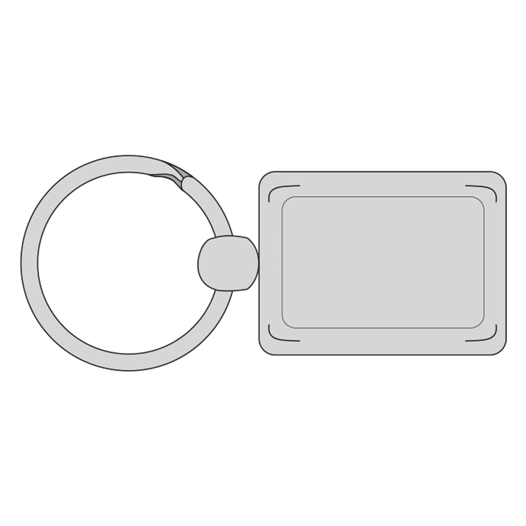 Personalise Rectangular Metal Key Ring with Text | Pens.com