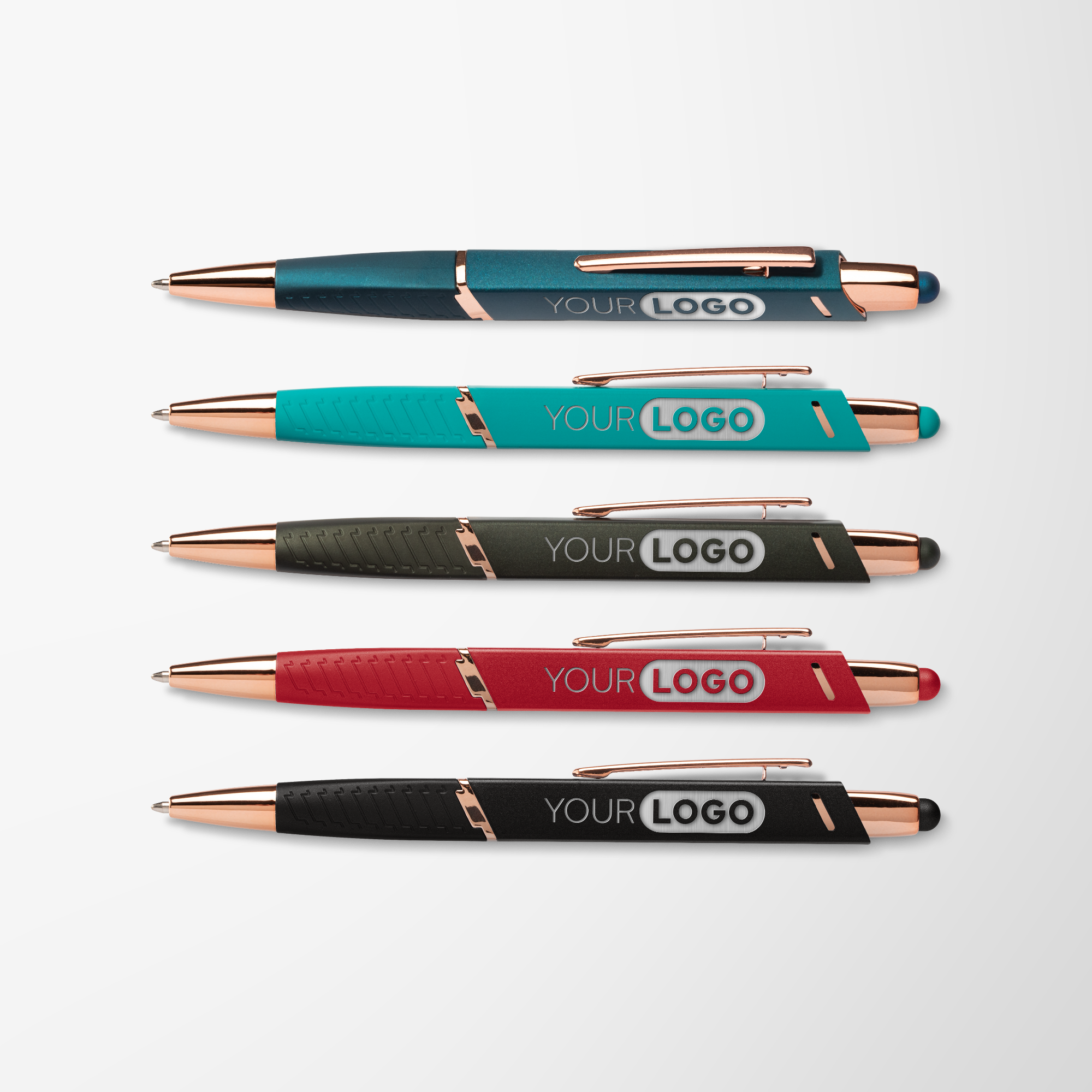 Custom Engraved Soft Touch Enzo Rectangular Stylus Pen | Pens.com