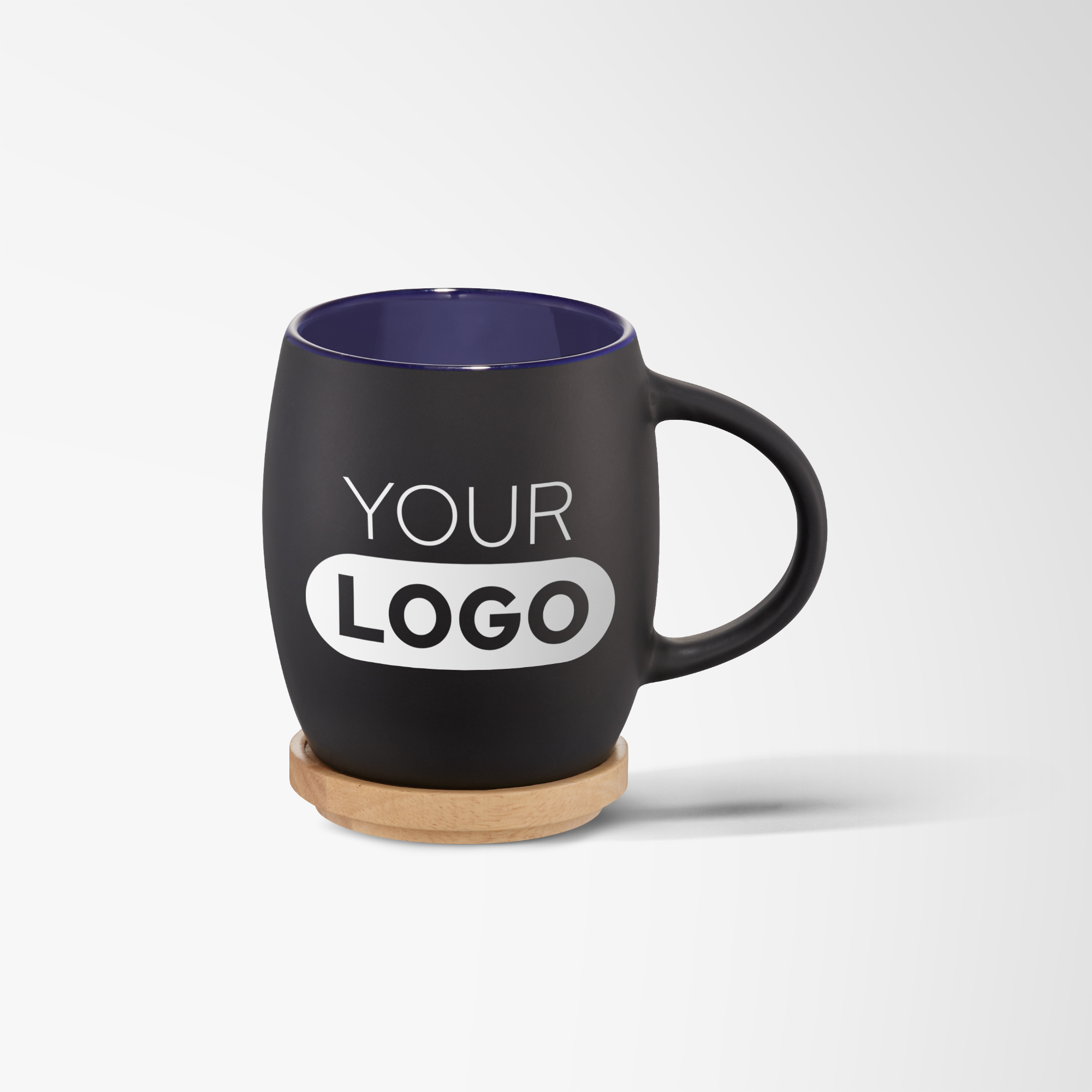 Custom Hearth Ceramic Mug with Wood Lid/Coaster 15oz | Pens.com