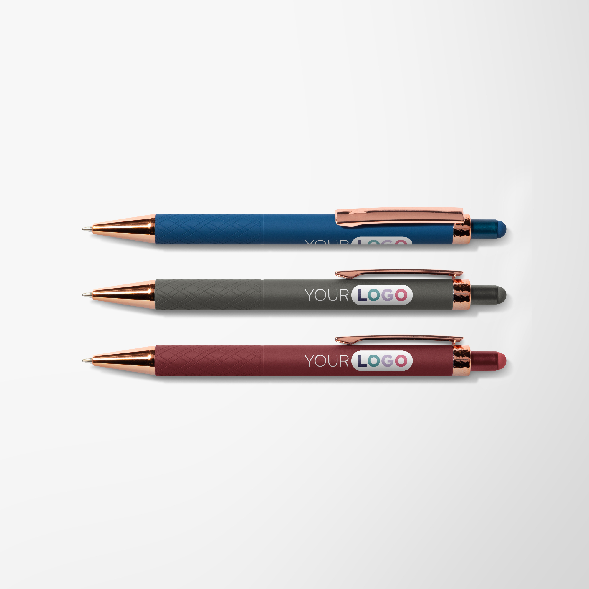 Stylo-stylet soft touch Gem avec impression en couleur Publicitaire ...