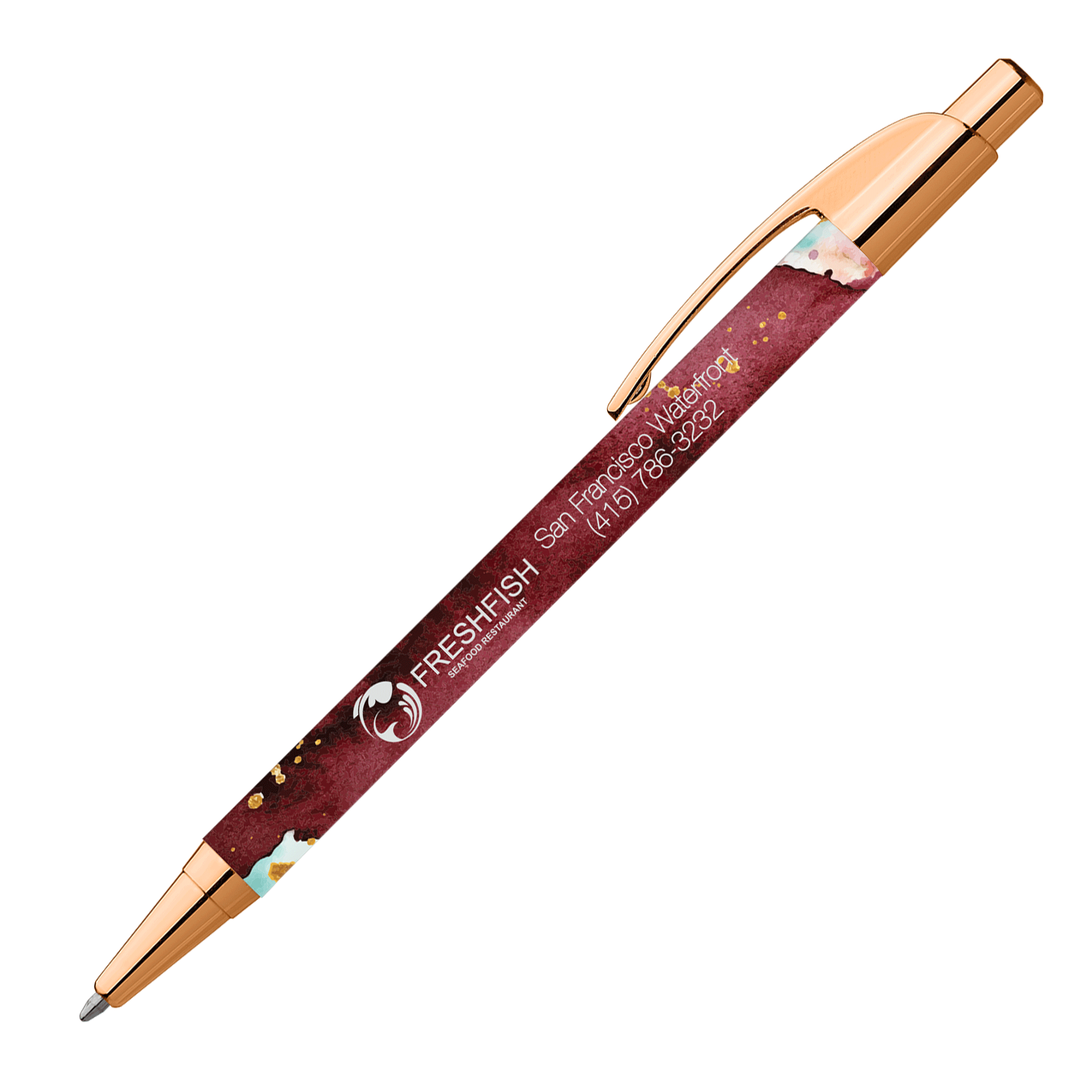 Custom Design Wrap Colorama Pen with Metallic Trim | Pens.com