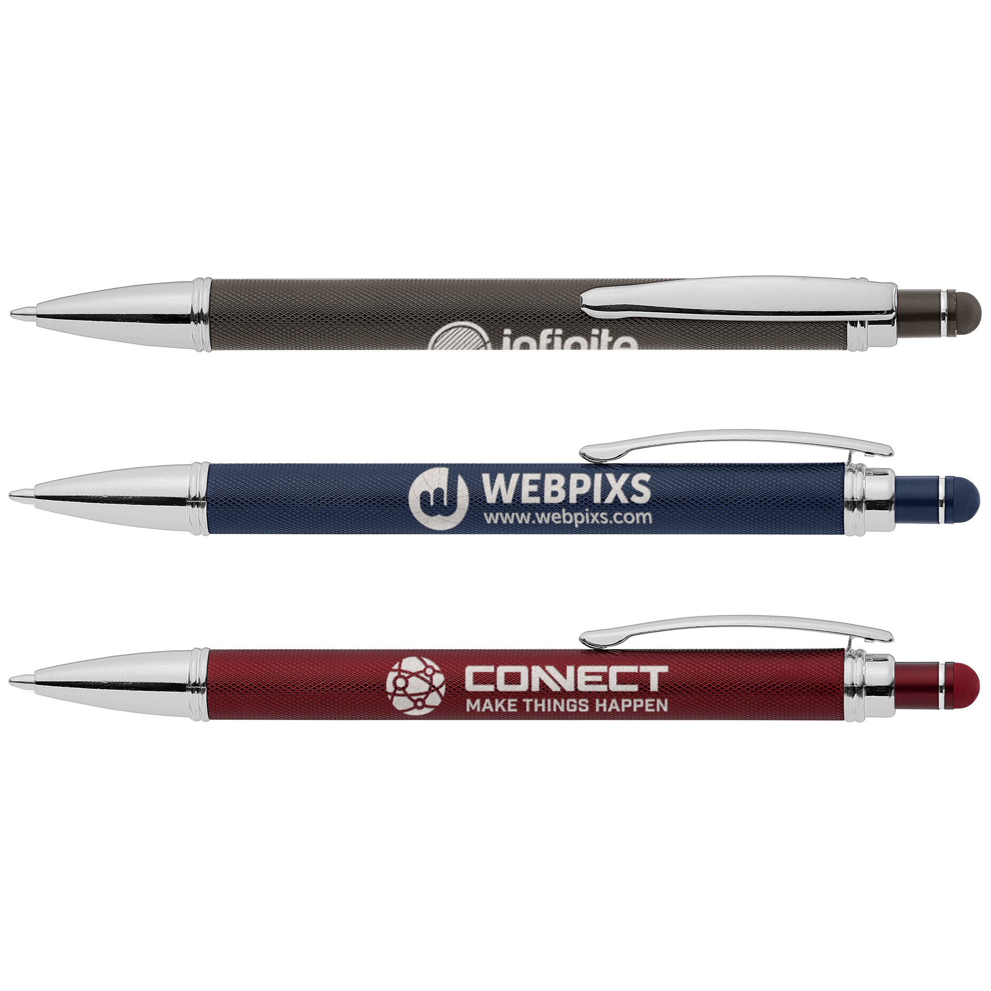 Customise Engraved Textured Diamond Stylus Pen with Print | Pens.com